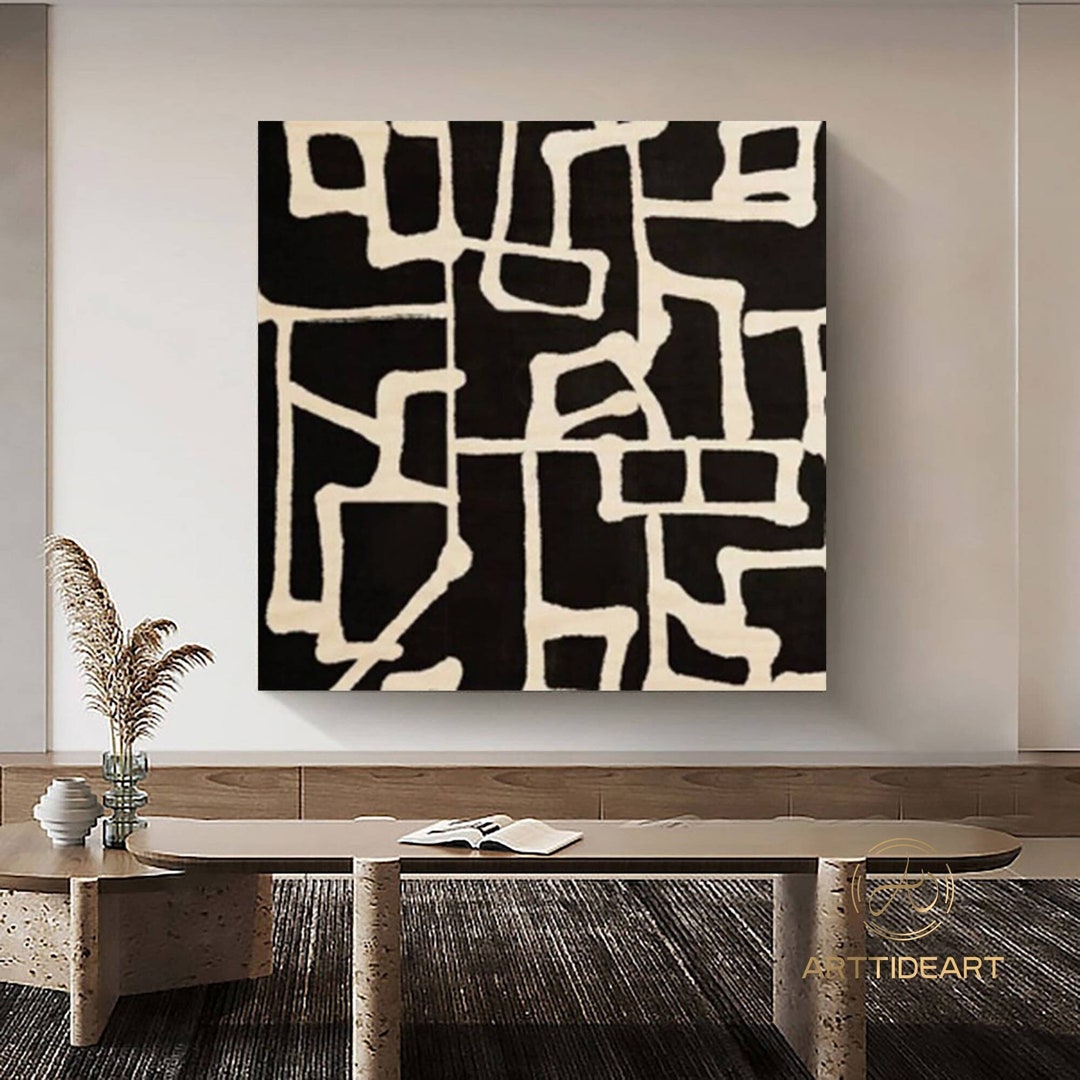 Black Wabi-sabi Wall Art Beige Wabi Sabi Wall Art Beige and Black Wabi ...