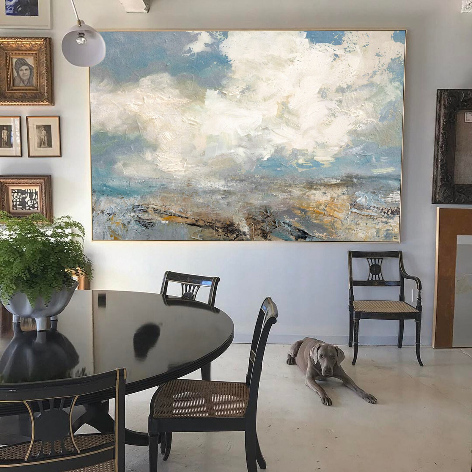 Extra Large Abstract White Cloud Paintingblue Sky Art - Etsy