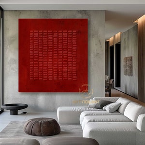 Red Arch Wall Art Painting Red Wall Art Abstract Red Painting Large Red ...