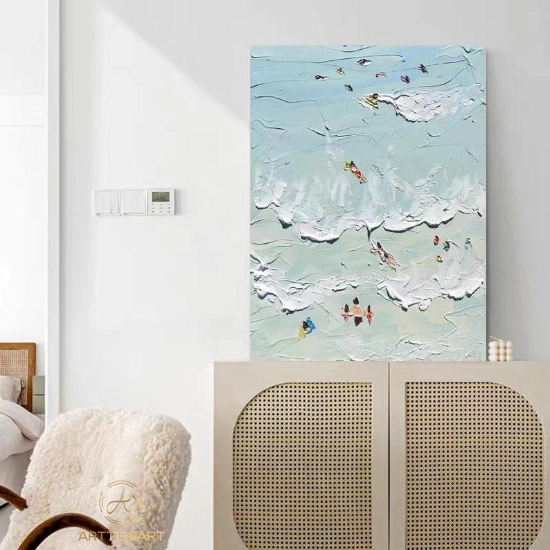 The Beach Joys Wall Art Hand Painted Extra Large Heavy - Etsy