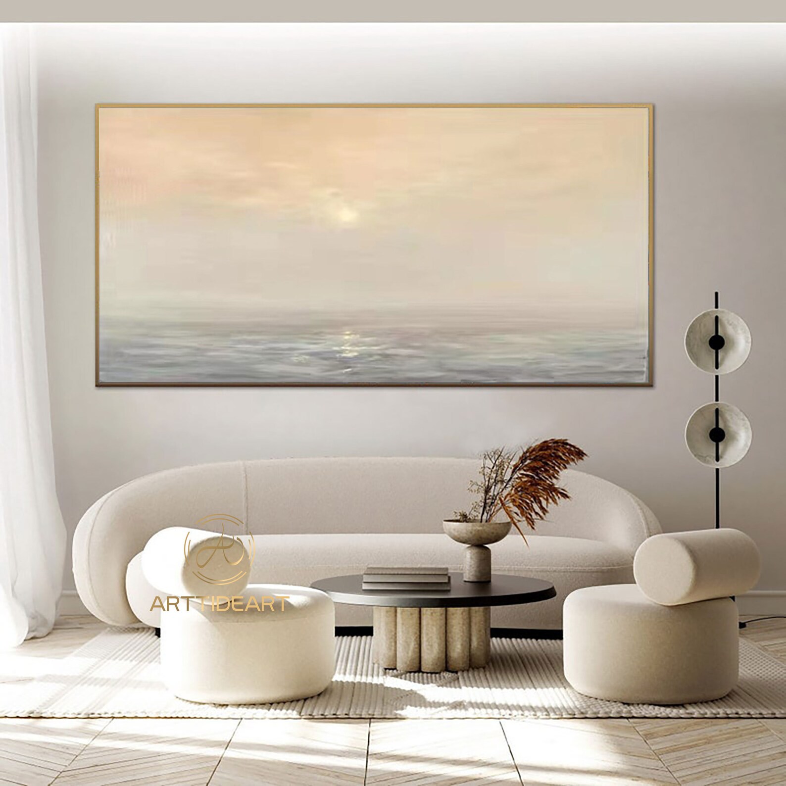 Large Ocean Art Large Beach Painting Seascape Painting Sky and - Etsy