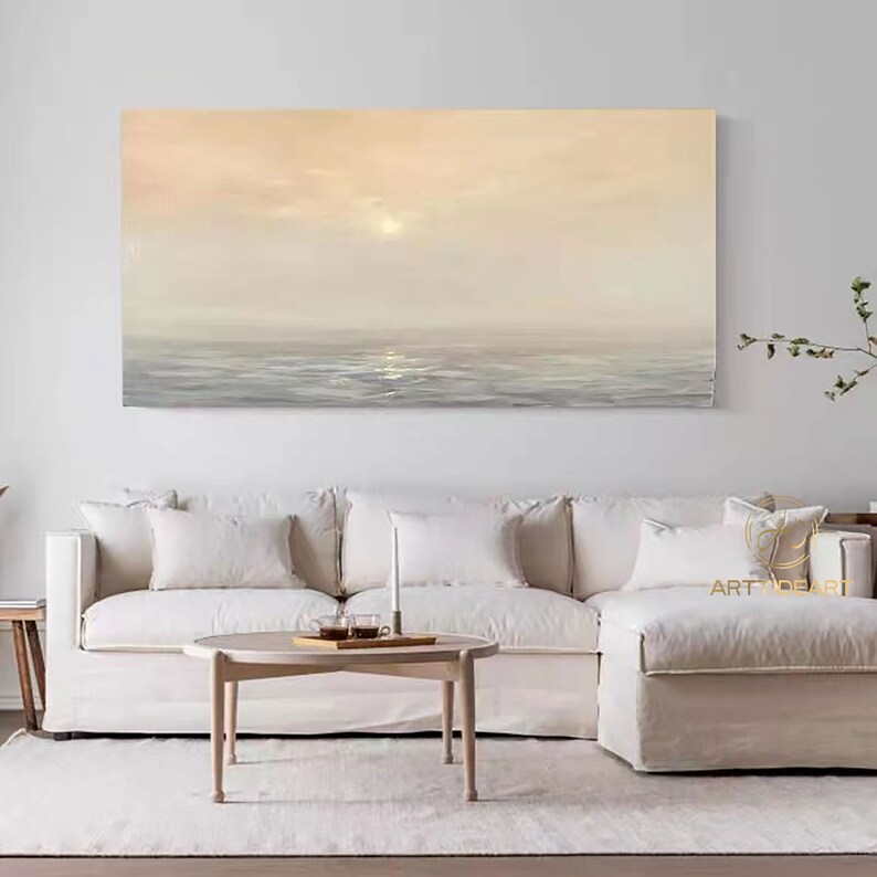 Large Ocean Art Large Beach Painting Seascape Painting Sky and - Etsy