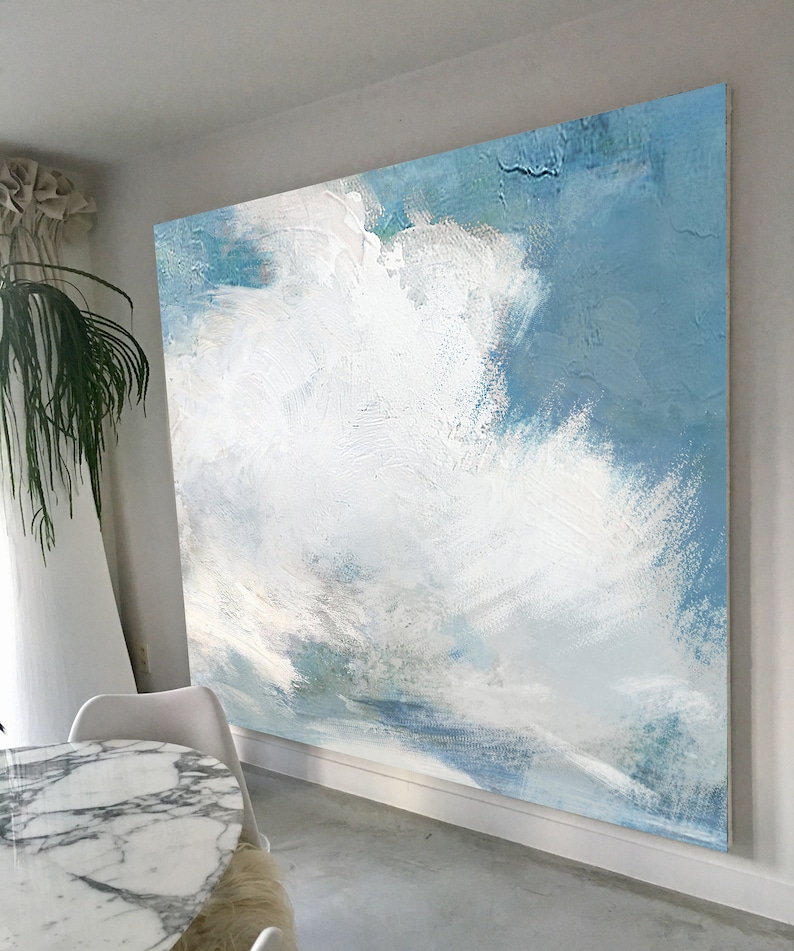 Large Cloud Abstract Painting Original Sky Painting Blue Sky - Etsy