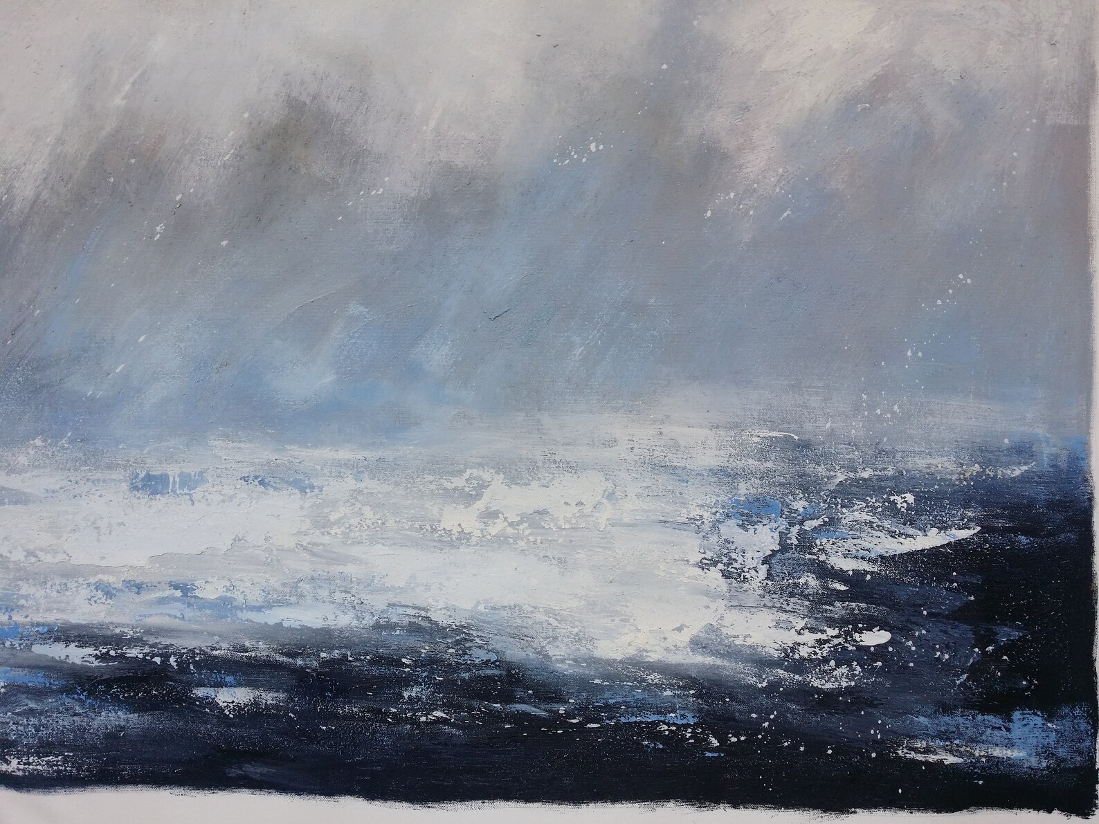 Large Ocean Abstract Painting Blue Ocean Abstract Painting Sea | Etsy