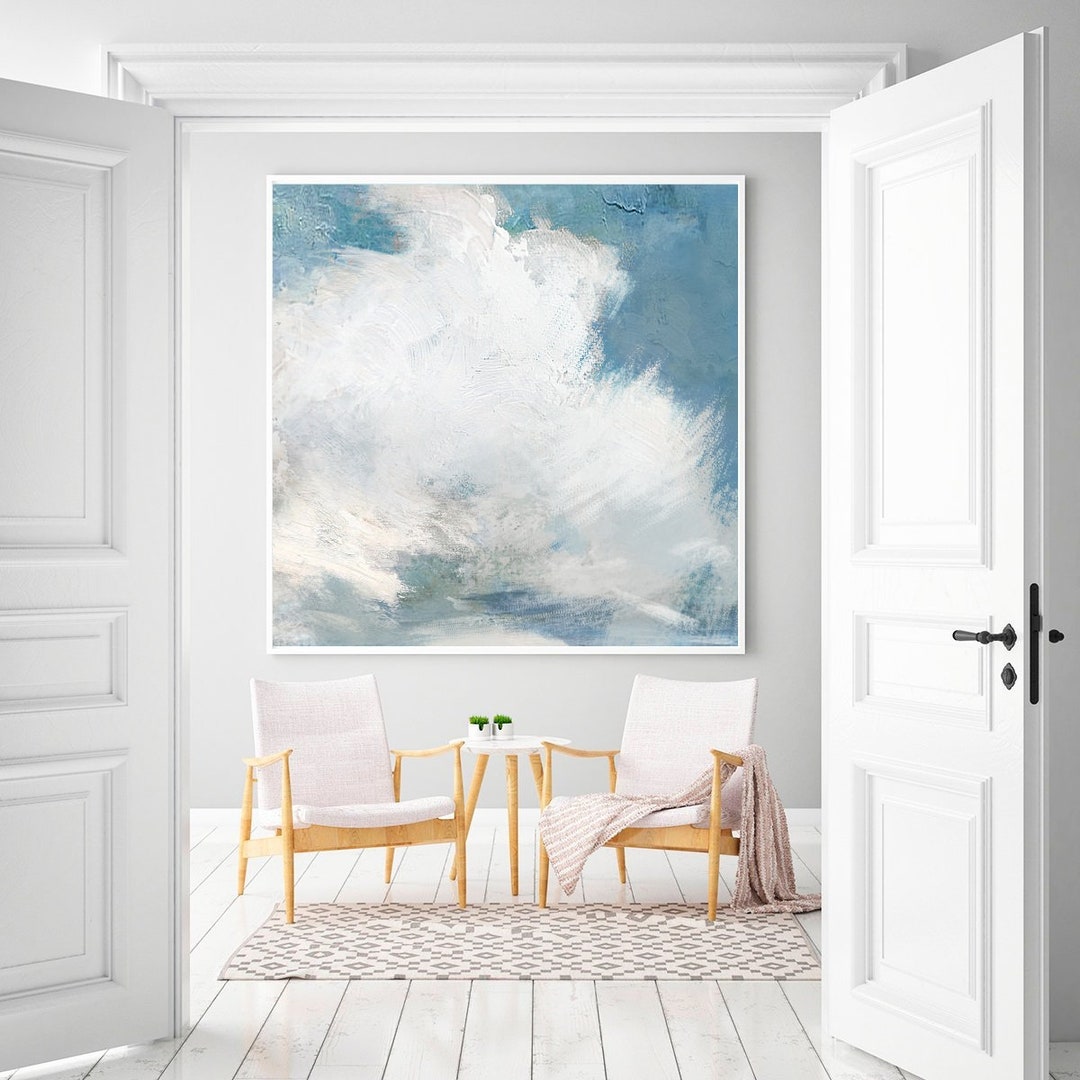 Large Cloud Abstract Painting Original Sky Painting Blue Sky - Etsy