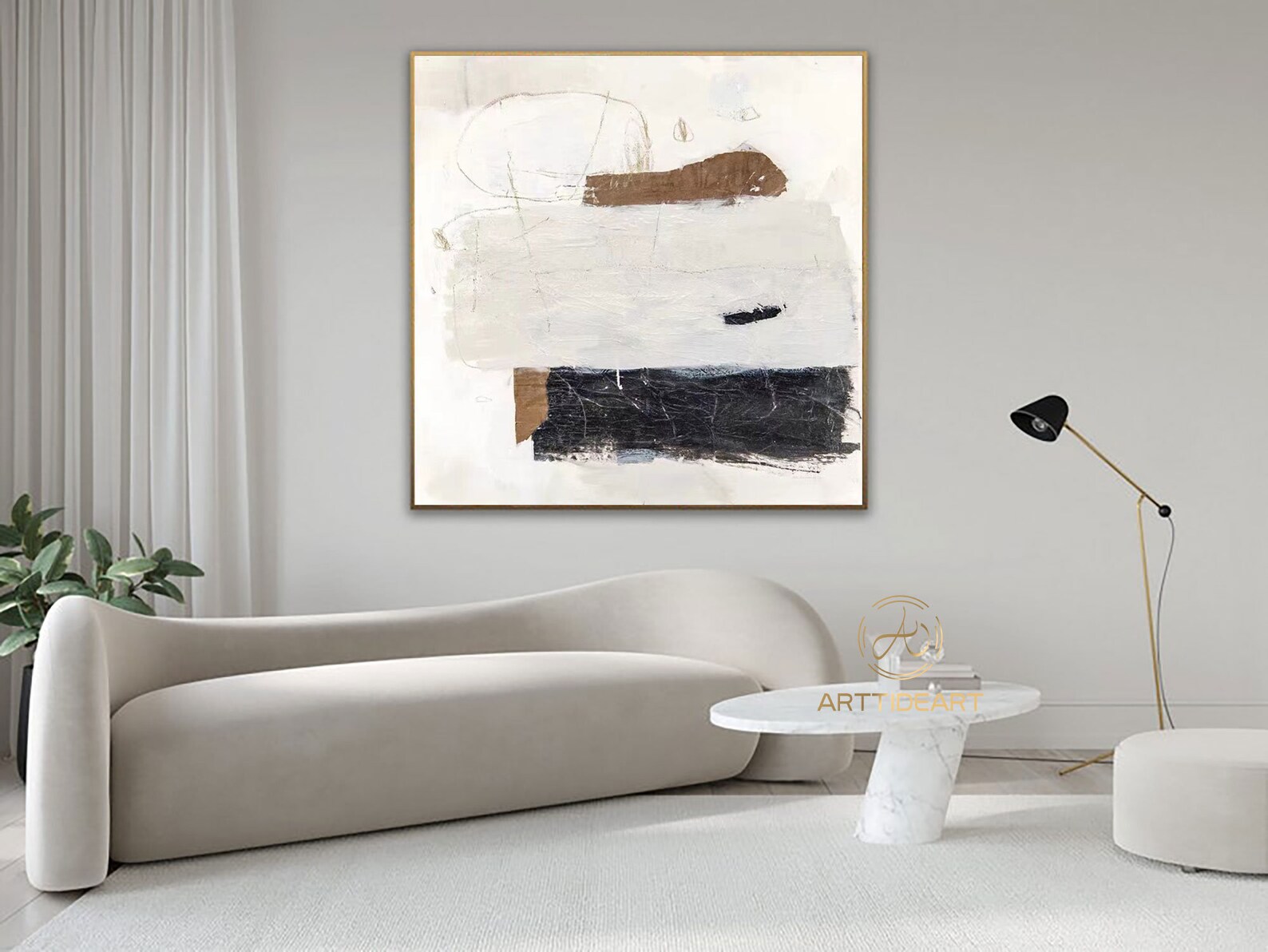 White Abstract Paintingextra Large Beige Abstract Painting - Etsy