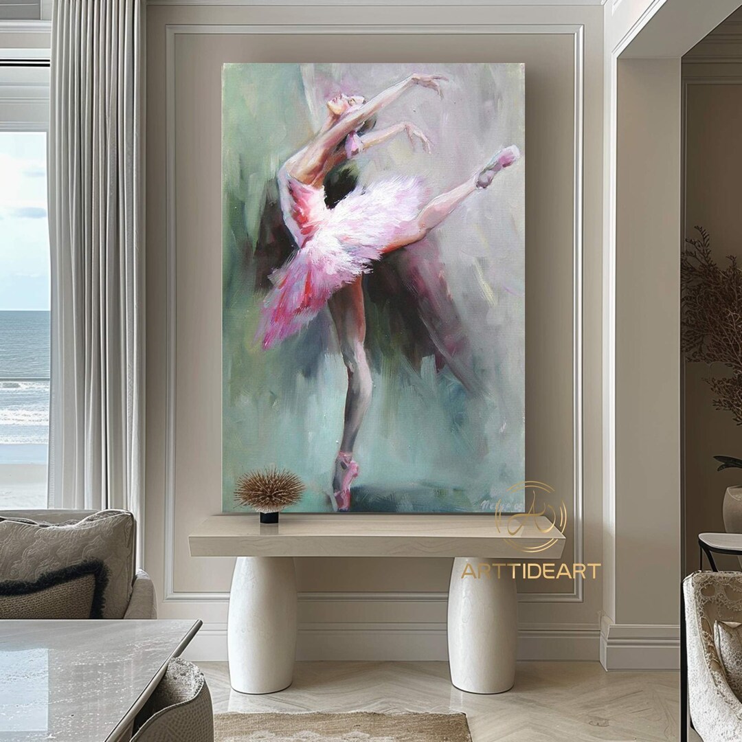Abstract Ballet Dancer Oil Painting: Textured Modern Wall Art - Etsy