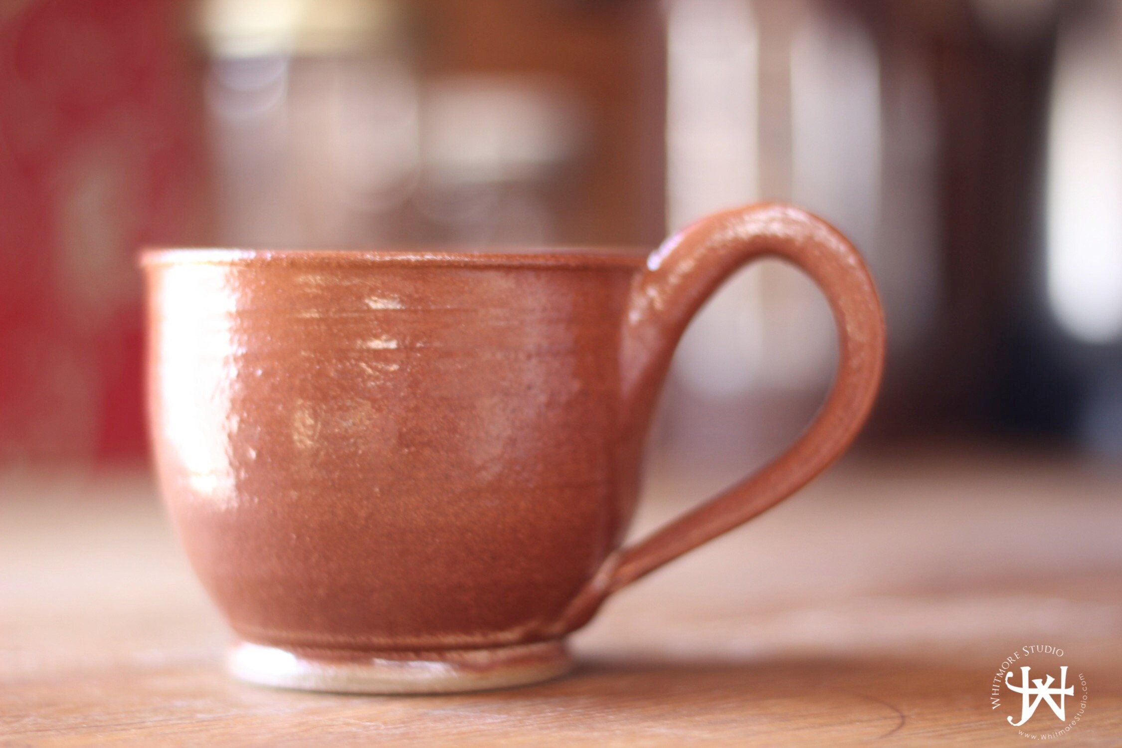 Short Rustic Pottery Mug Mocha Shino Stoneware Mugs | Etsy