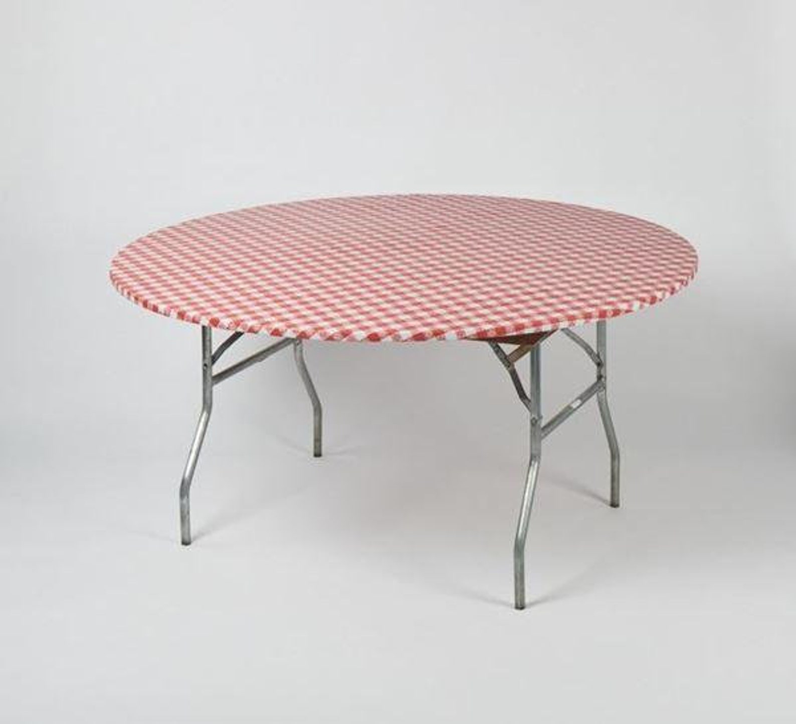 Gingham Check Plastic Round Fitted Round Table Cover - 2 Pack - Etsy