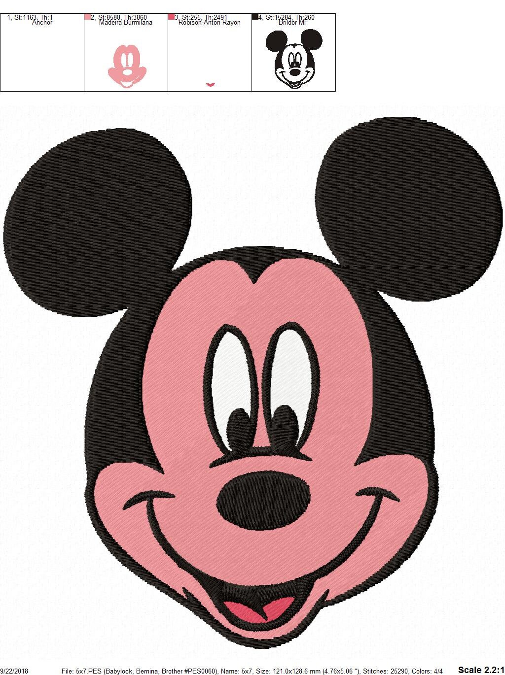 Mickey Mouse Head Embroidery Design - Etsy