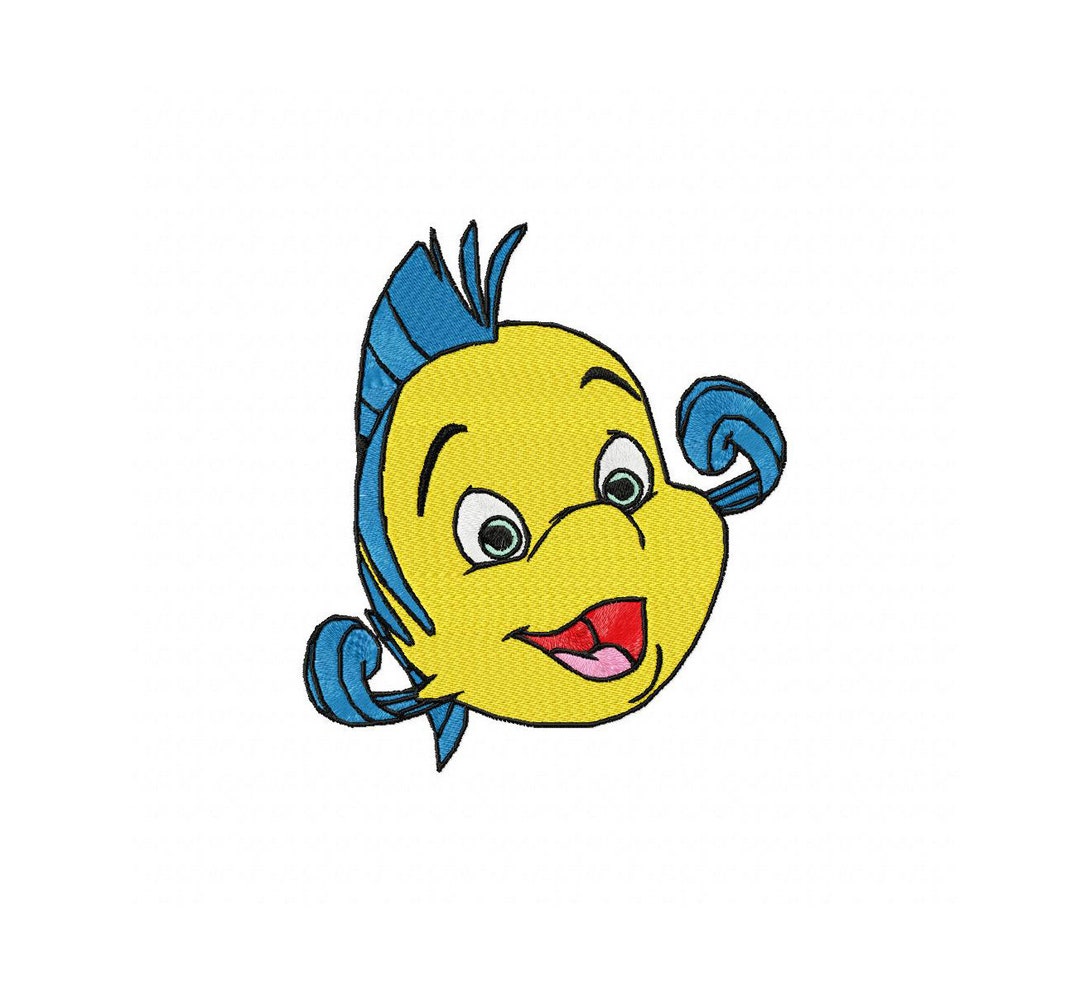 Flounder Embroidery Design - Etsy