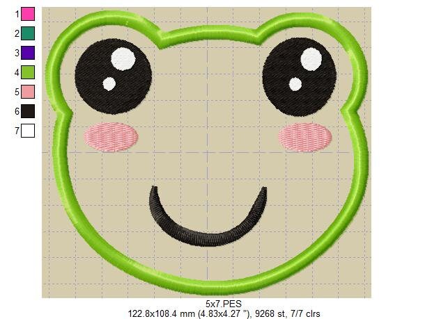 Frog Applique Design | Etsy