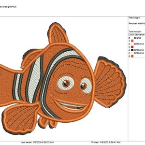 Marlin Finding Nemo Fill Stitch Embroidery Design - Etsy
