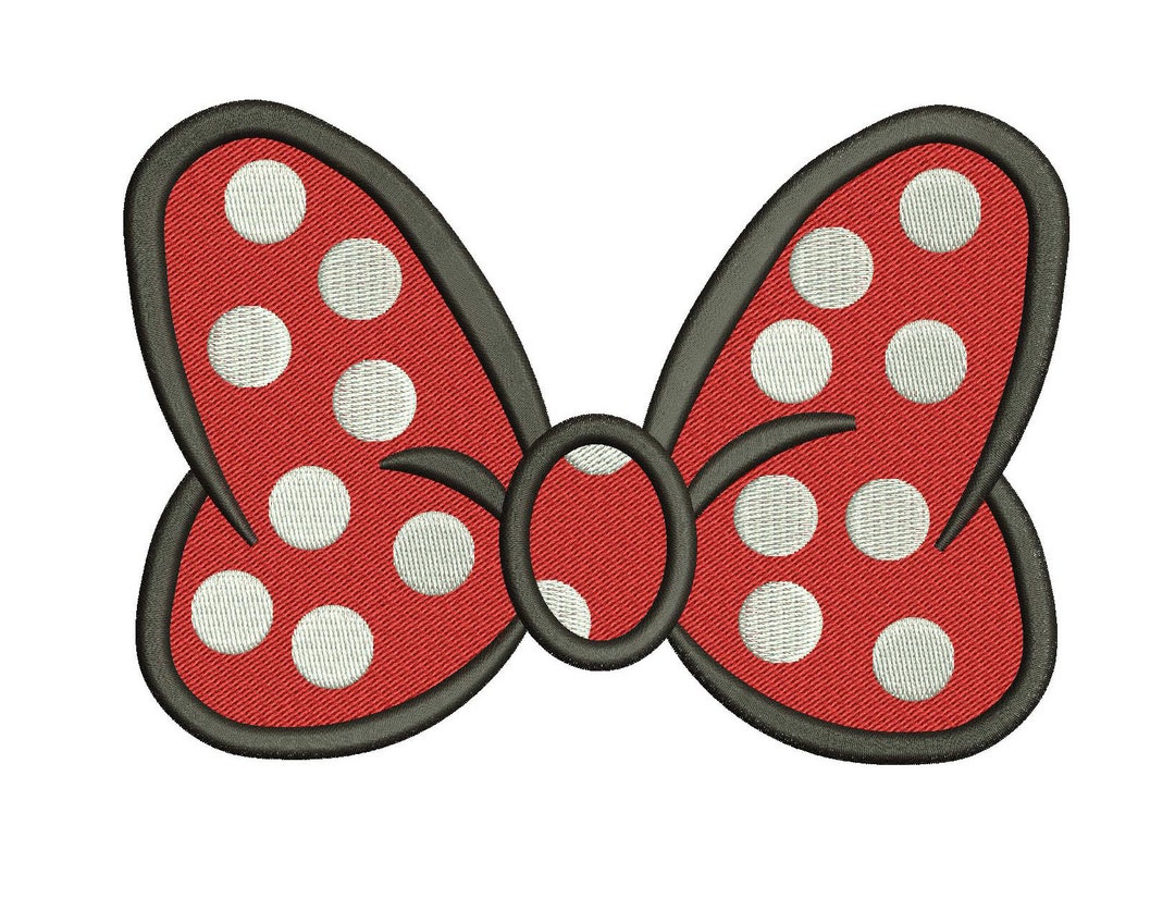 Minnie Mouse Bow Embroidery Design 7 Sizes Instant DOWNLOAD - Etsy
