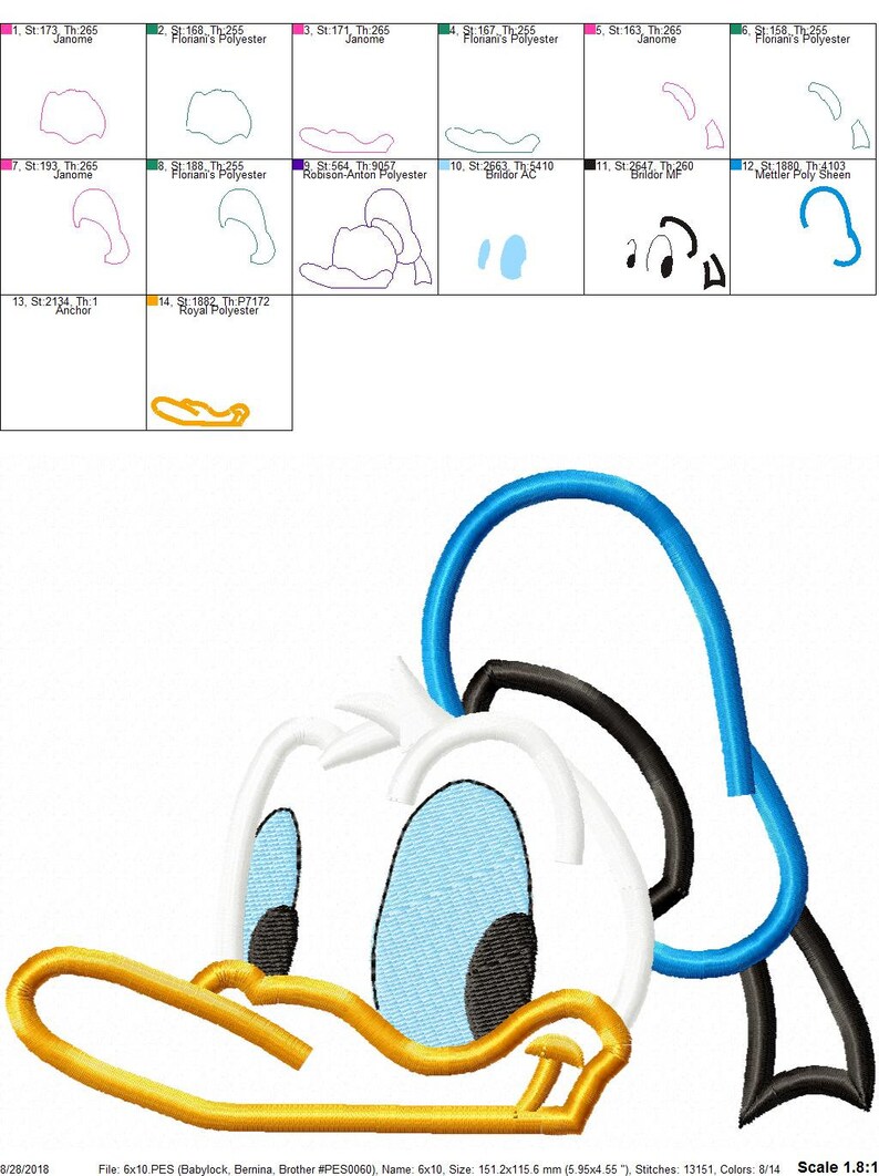 Donald Duck Peeker Applique Design - Etsy