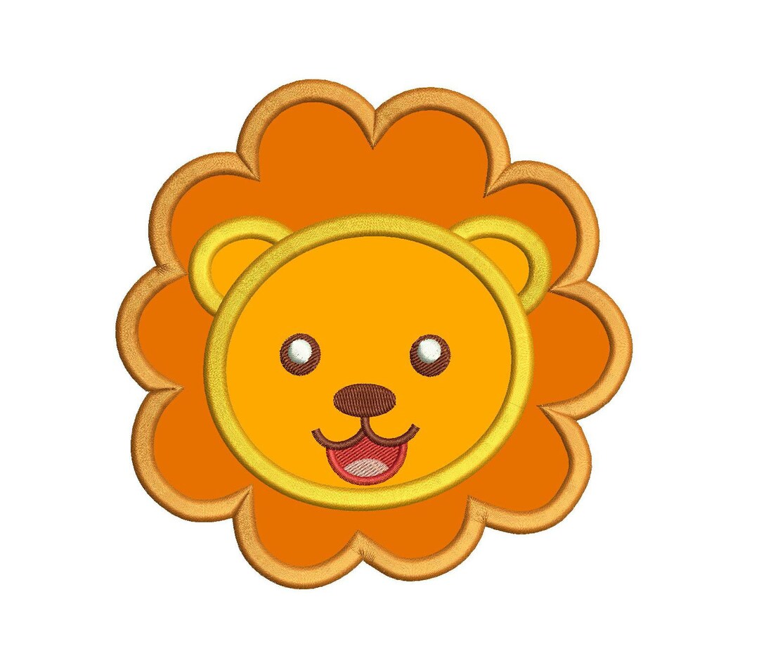 Lion Face Applique Design Instant DOWNLOAD - Etsy