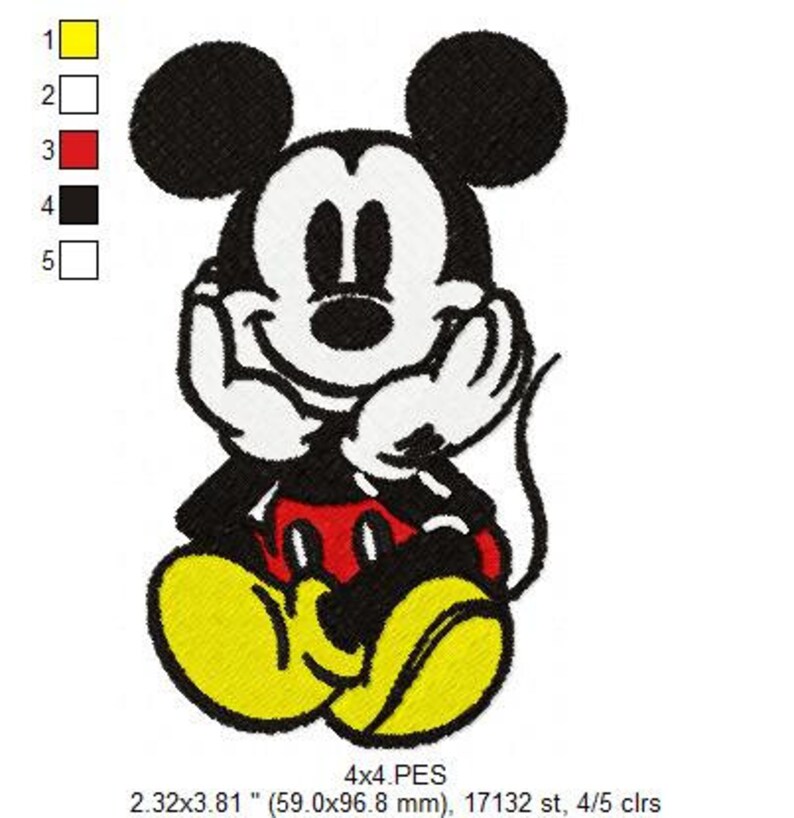 Classic Mickey Mouse Embroidery Design - Etsy Canada