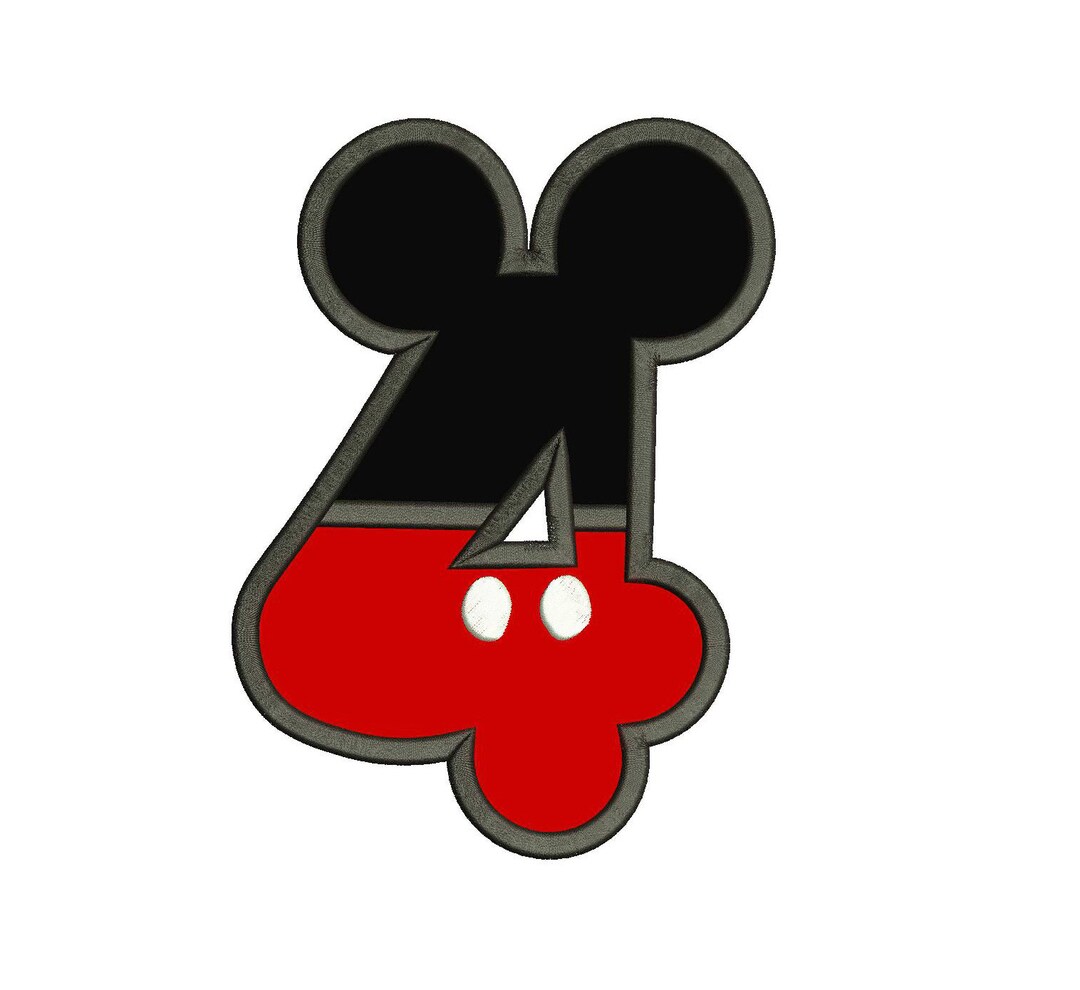 Mickey Number 4 Appliqe Design - Etsy UK