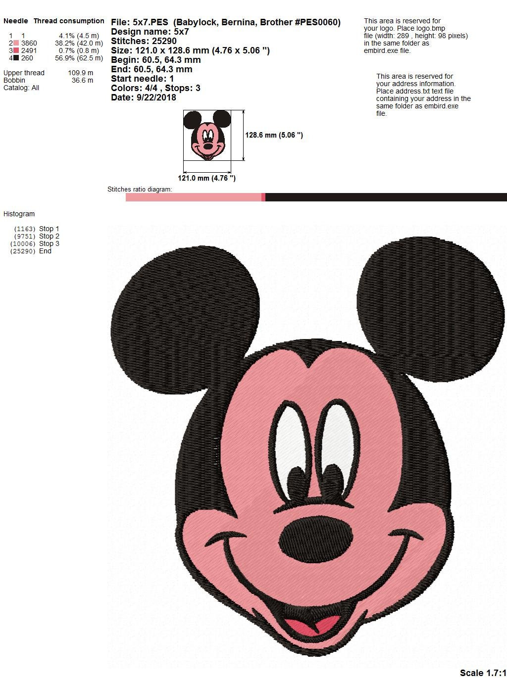 Mickey Mouse Head Embroidery Design - Etsy