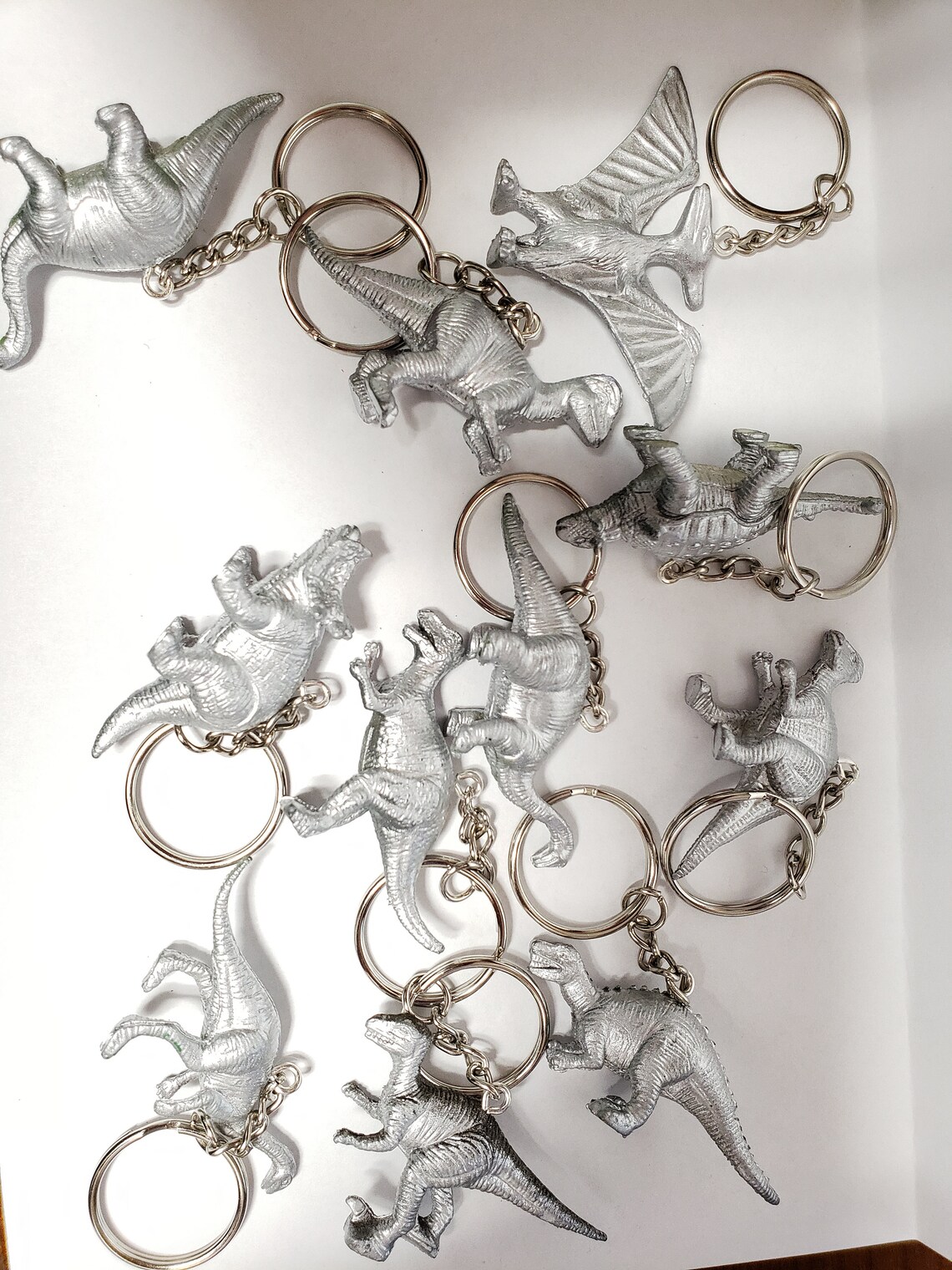 Metallic Dinosaur Keychain - Etsy