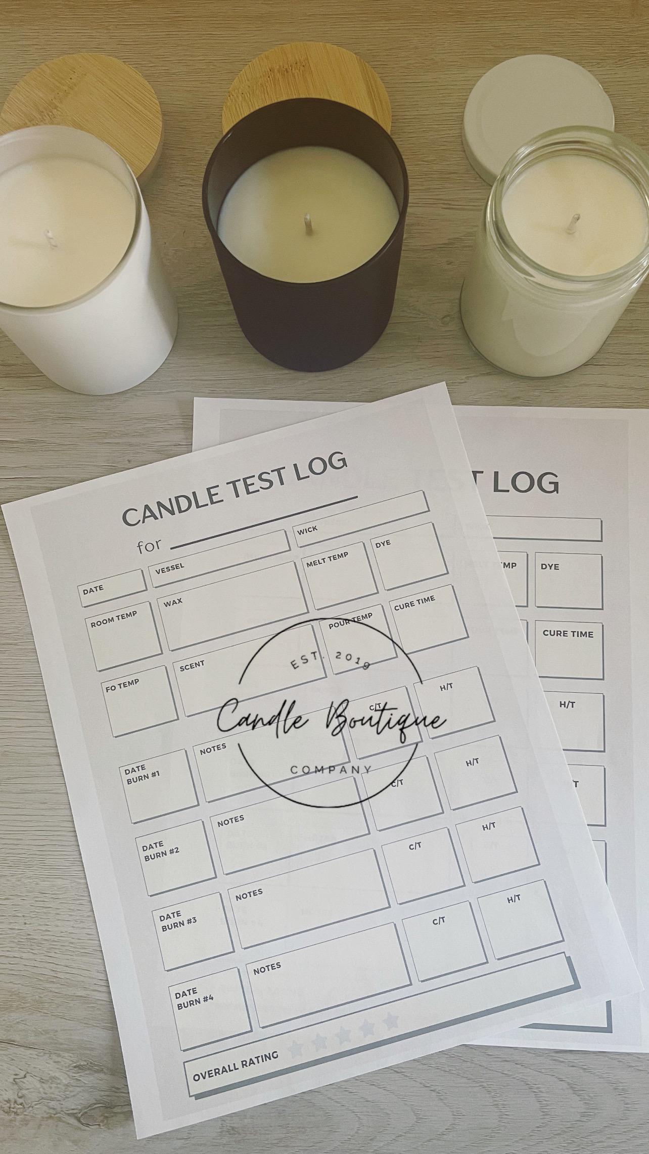 Candle Testing Log Printable | One-page Digital Candle Making Testing ...