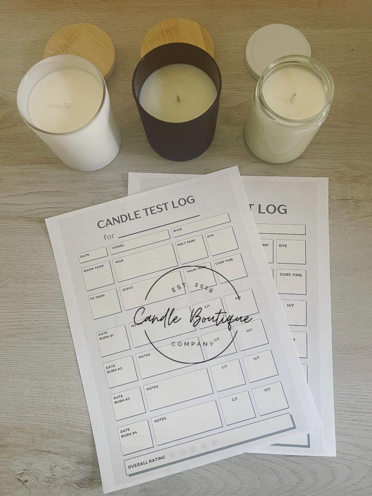 Candle Testing Log Printable | One-page Digital Candle Making Testing ...