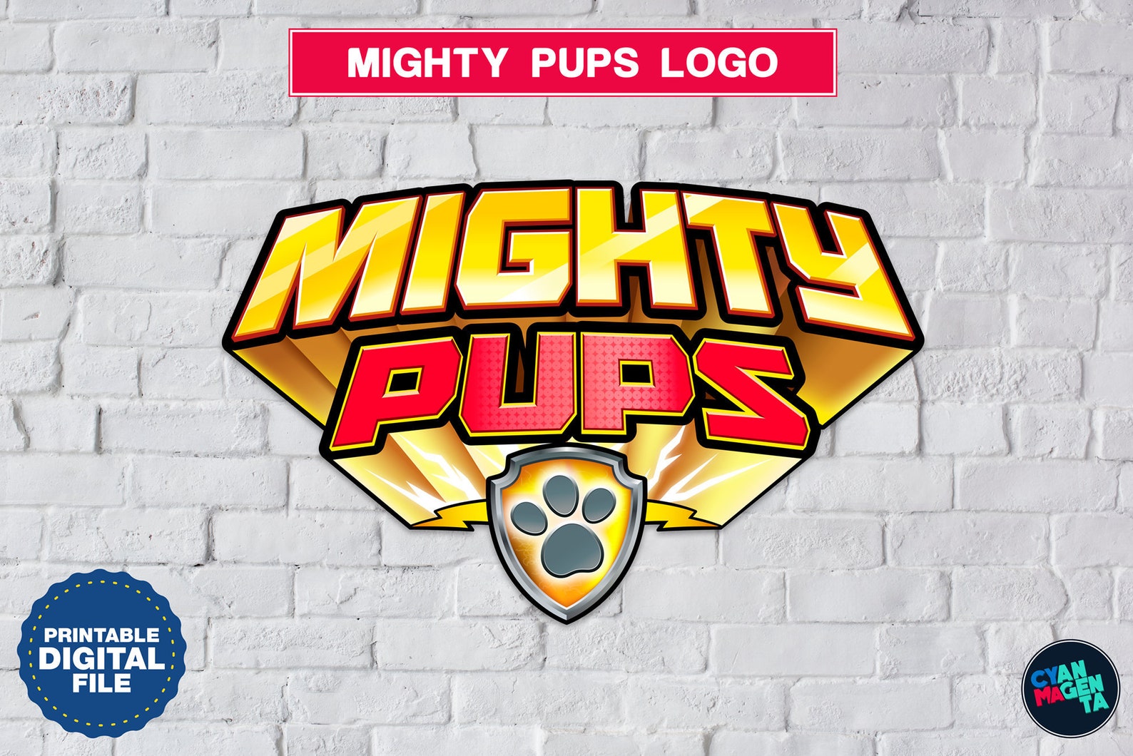 Paw Patrol Mighty Pups Logo | Etsy