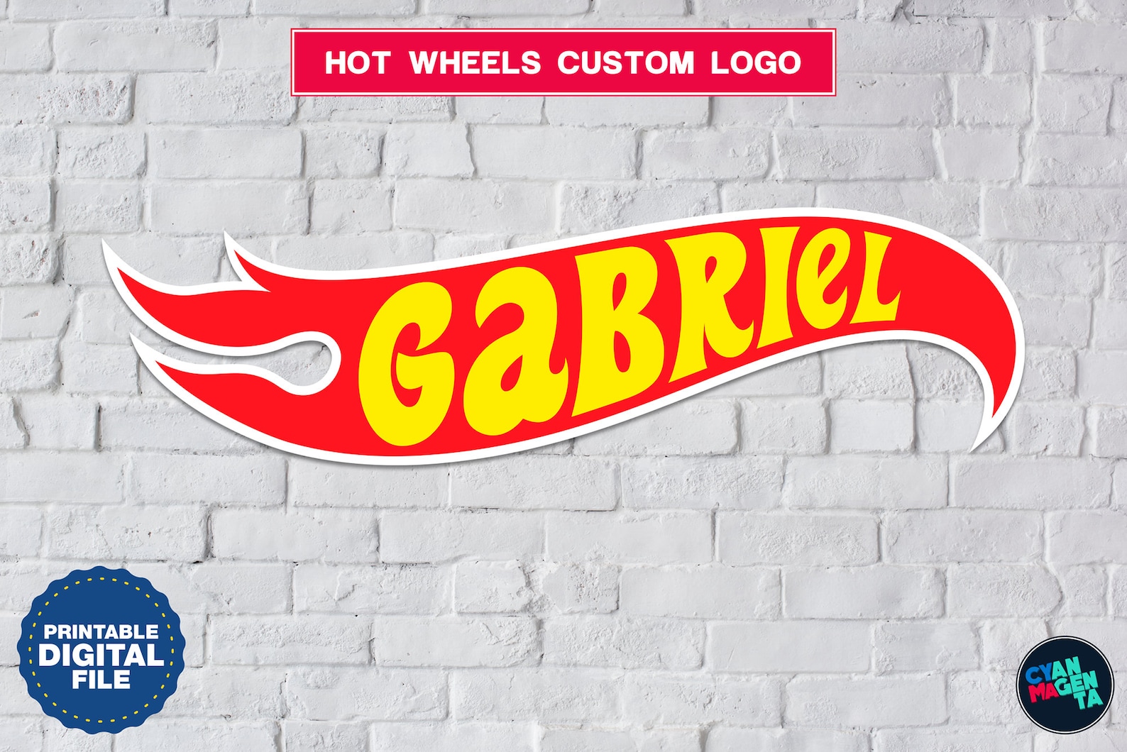 Hot Wheels custom logo with name | Etsy