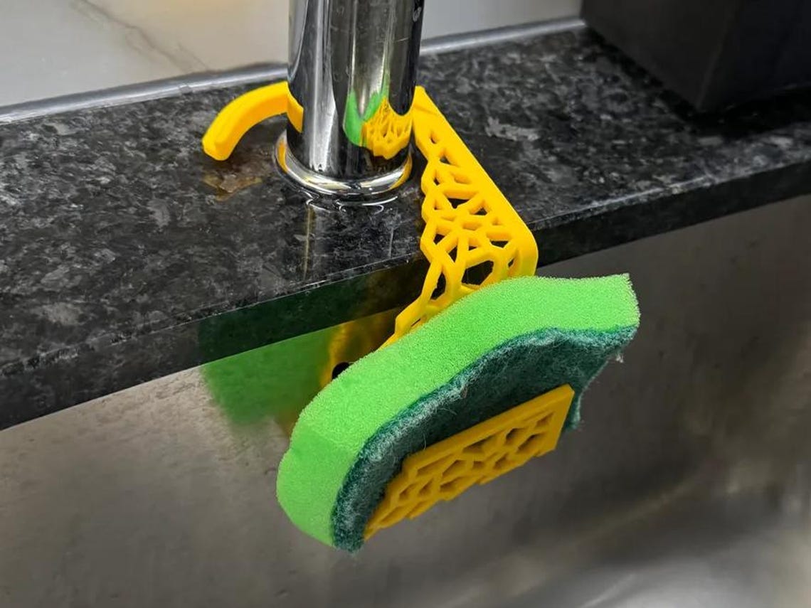 Sponge Holder for Kitchen Sink – Air Dry Inside Sink – Fits Most ...