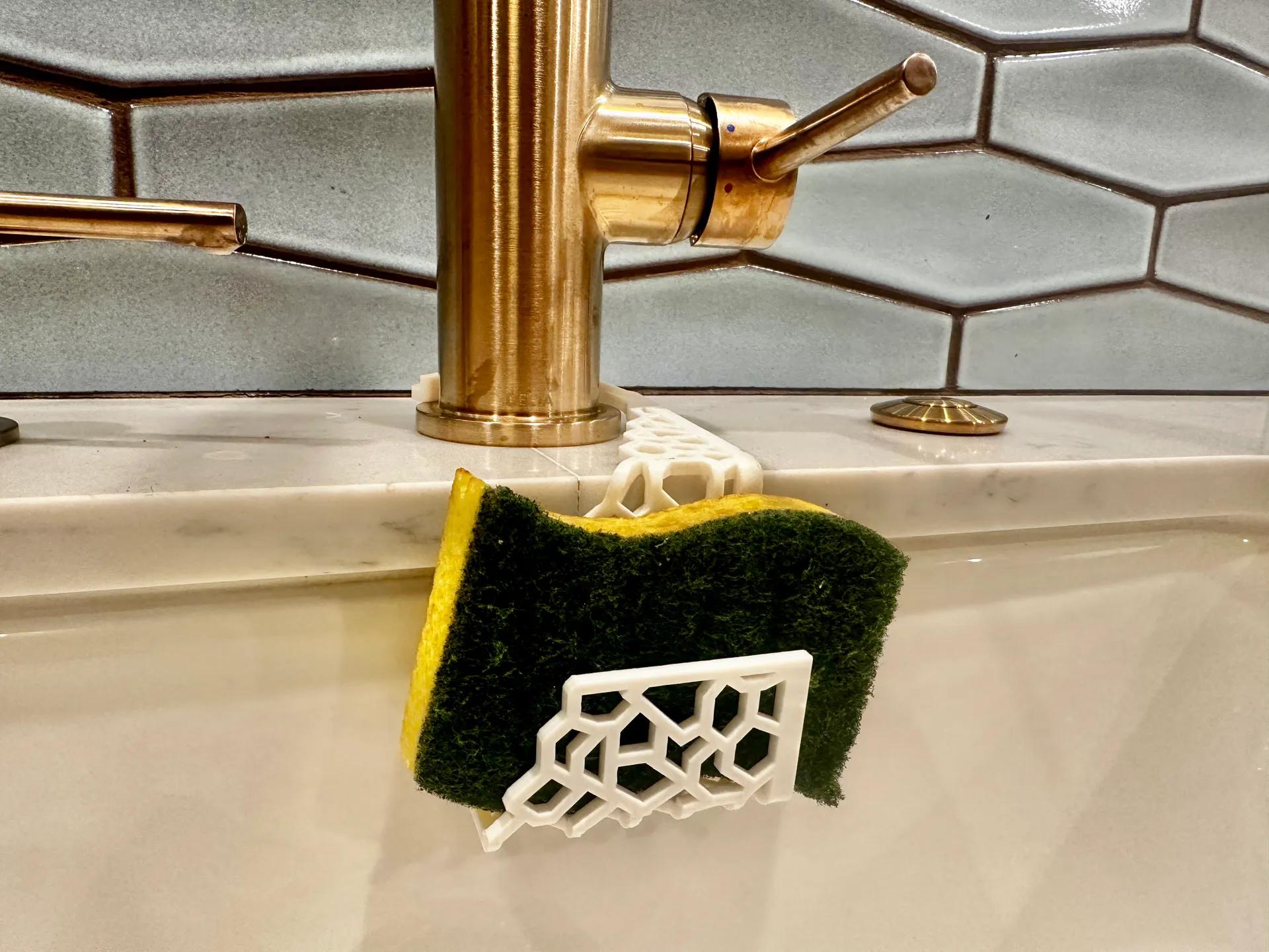Sponge Holder for Kitchen Sink – Air Dry Inside Sink – Fits Most ...