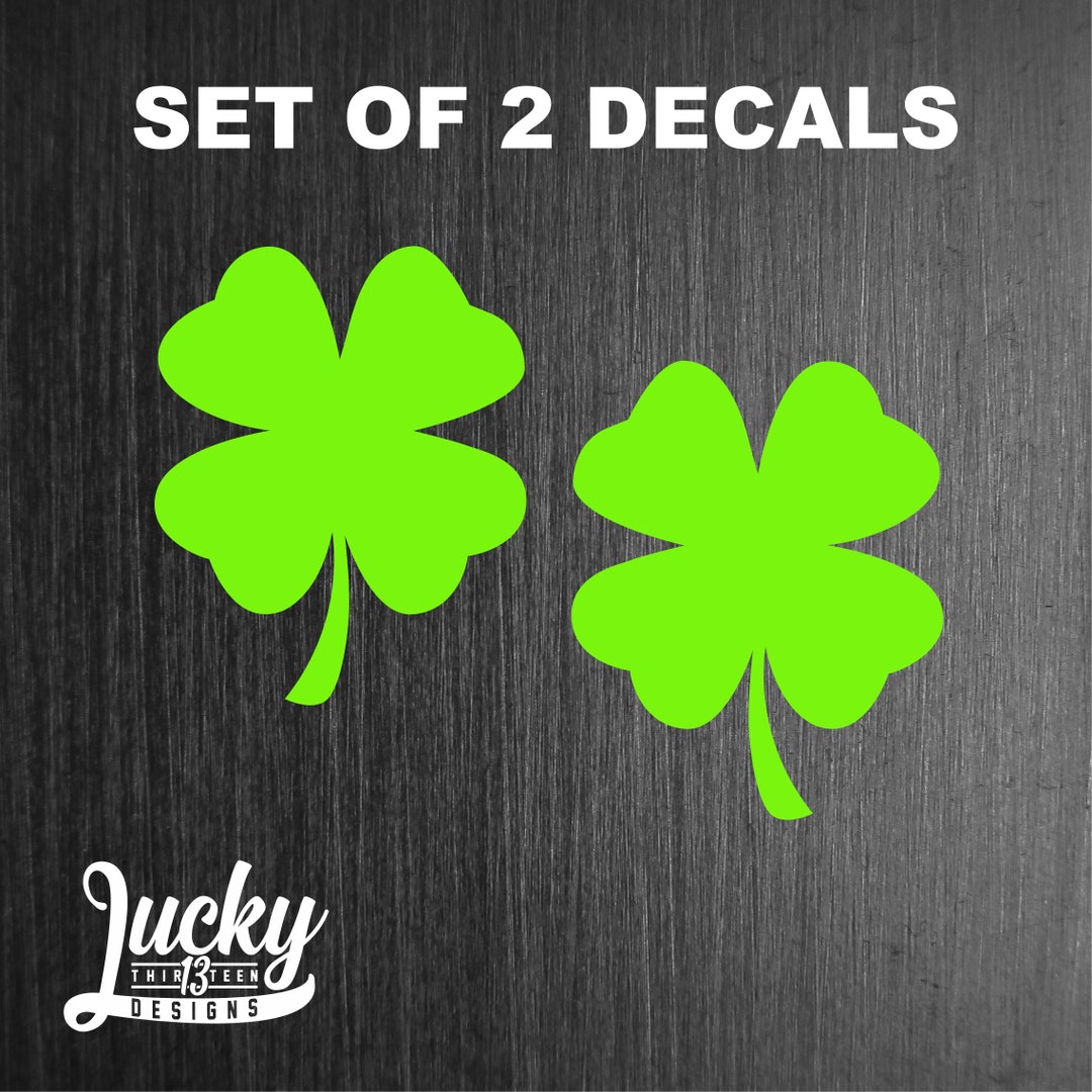 Set of 2 Four Leaf Clover Vinyl Decals - Etsy