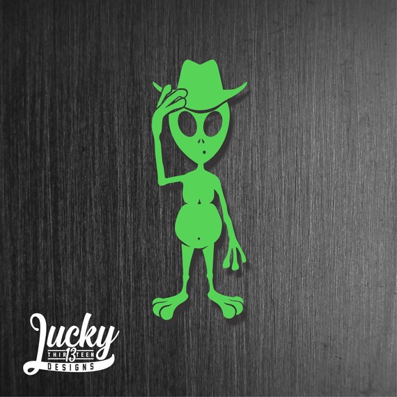 Vinyl Decal Sticker Roswell Alien Tipping the Hat | Etsy