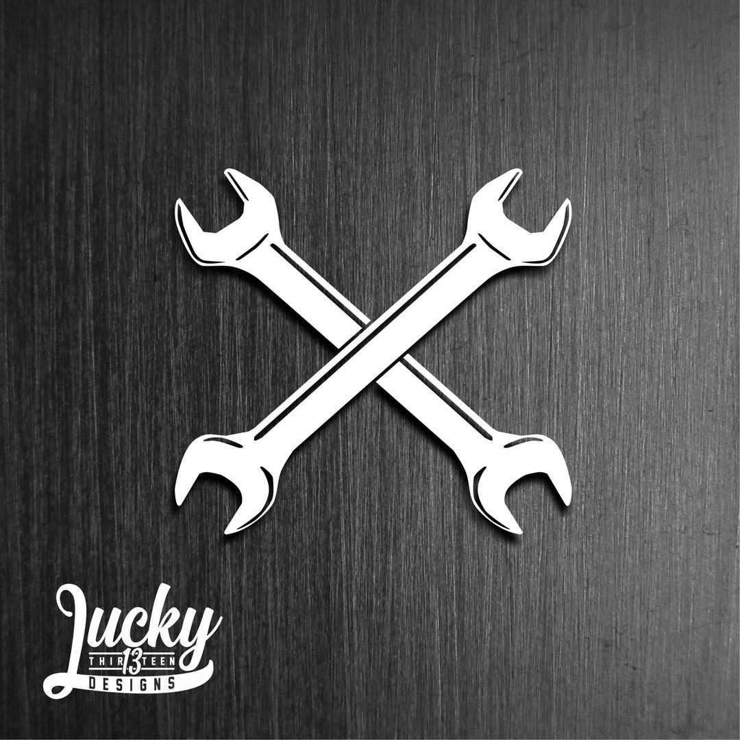 Crossed Wrenches Vinyl Decal - Etsy
