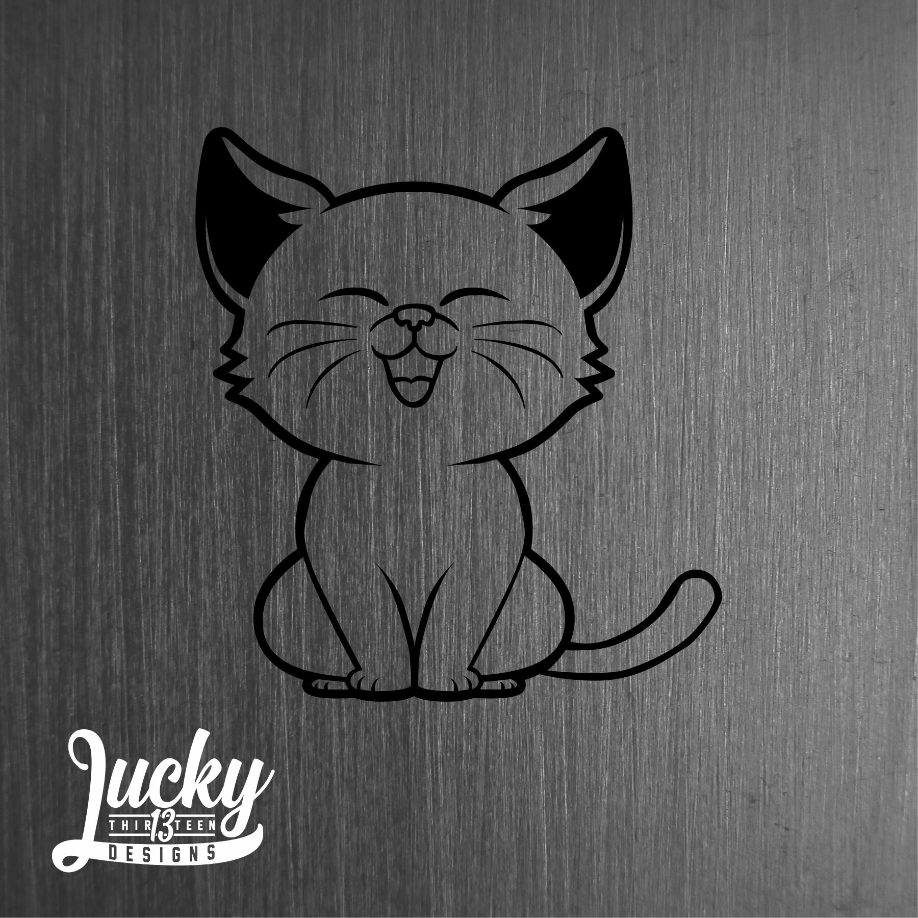 Cute Cat Vinyl Decal | Etsy