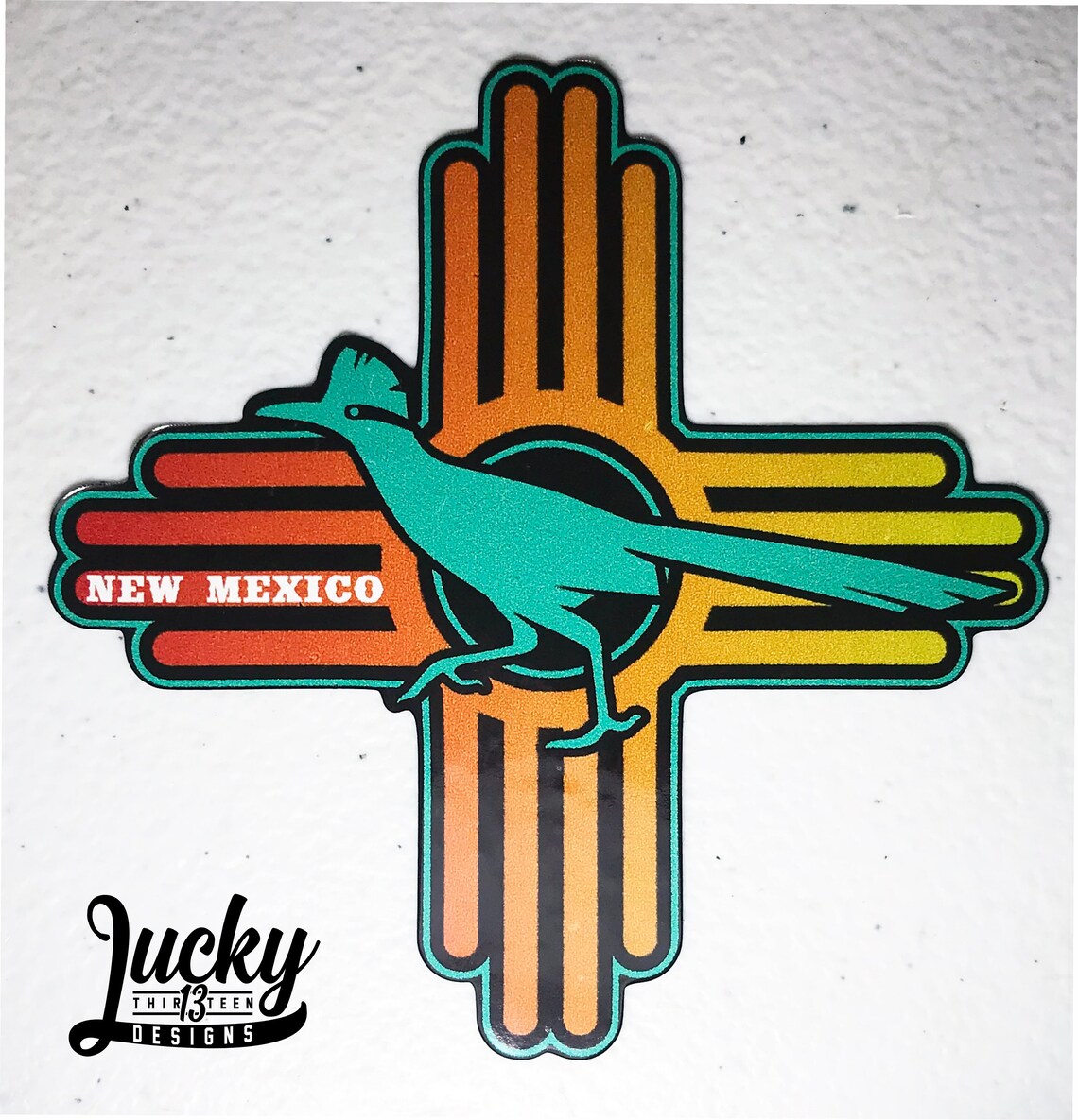 Zia With Roadrunner Printed Vinyl Decal | Etsy