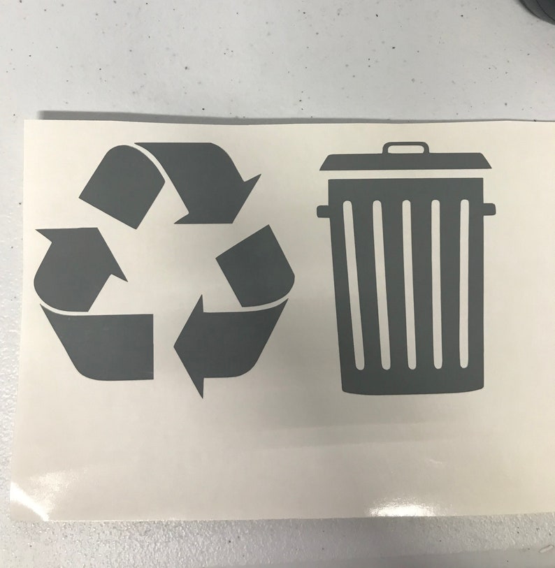 Calcomanías indicadoras de reciclaje y basura / reciclar / - Etsy España