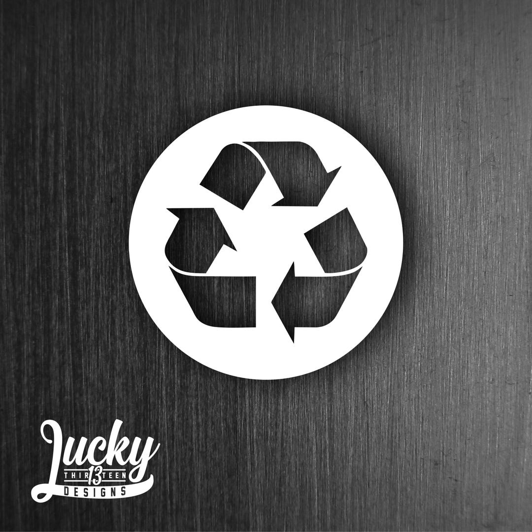 Circle Recycle Icon Vinyl Decal - Etsy