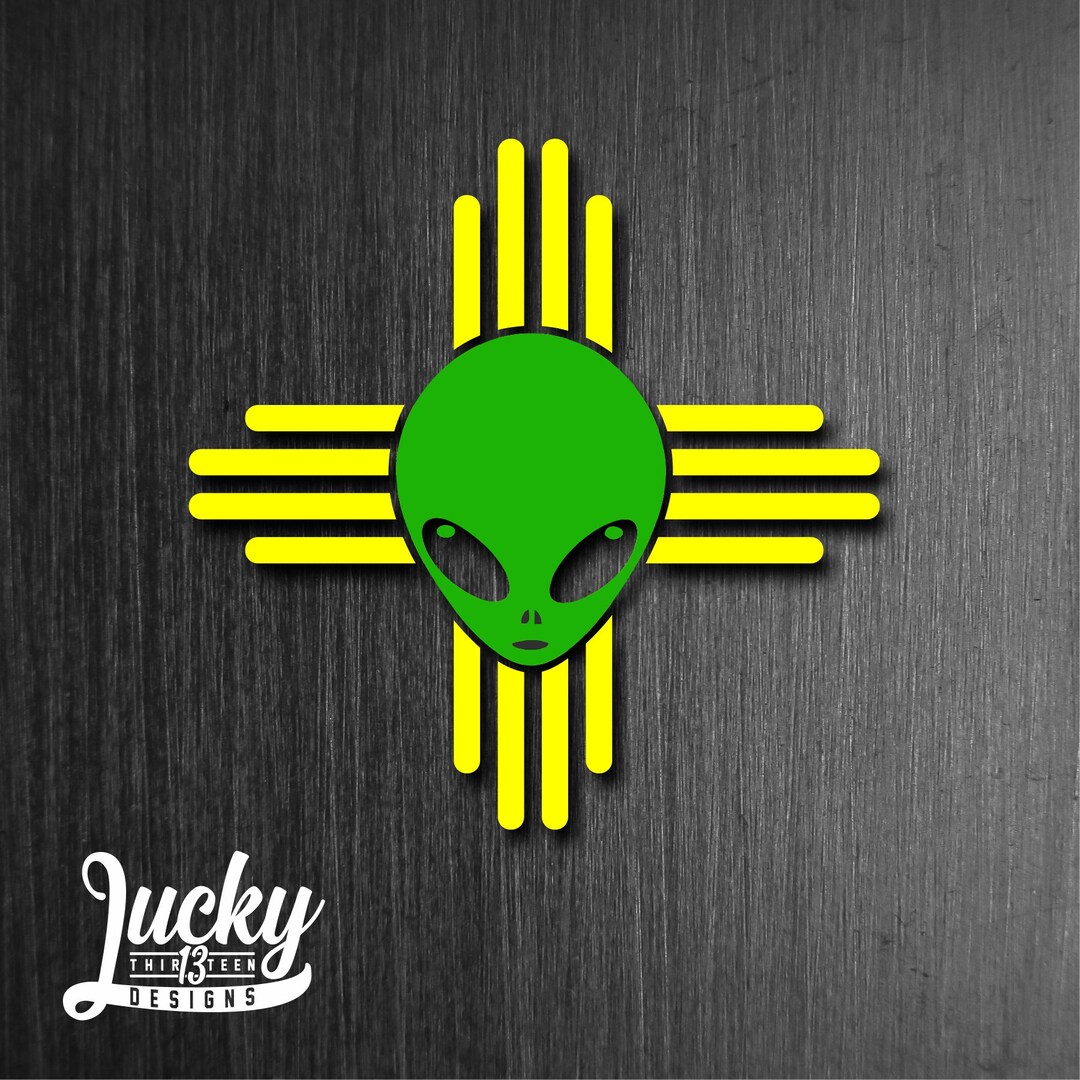 Alien Head With Zia Vinyl Decal - Etsy