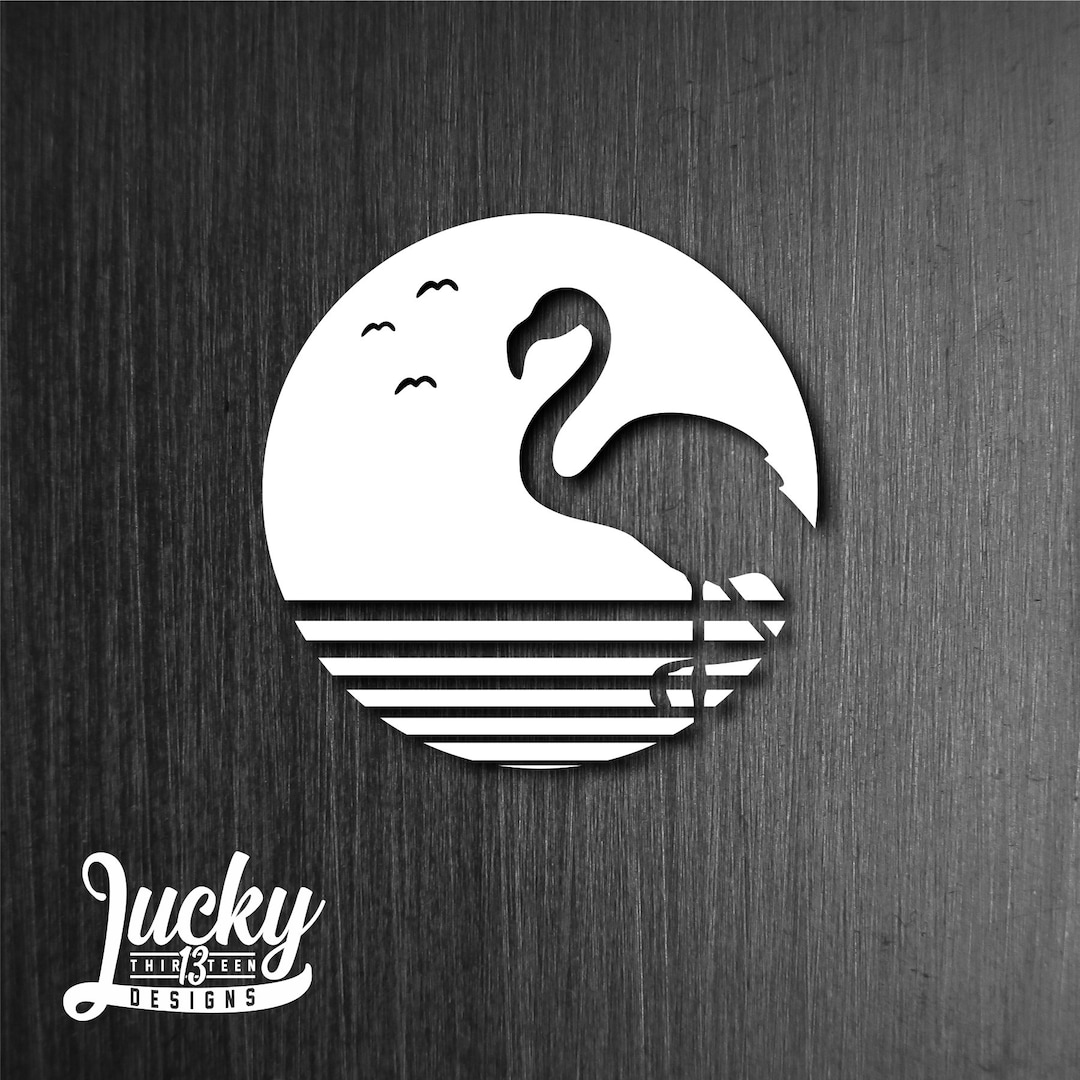 Flamingo Circle Vinyl Decal - Etsy