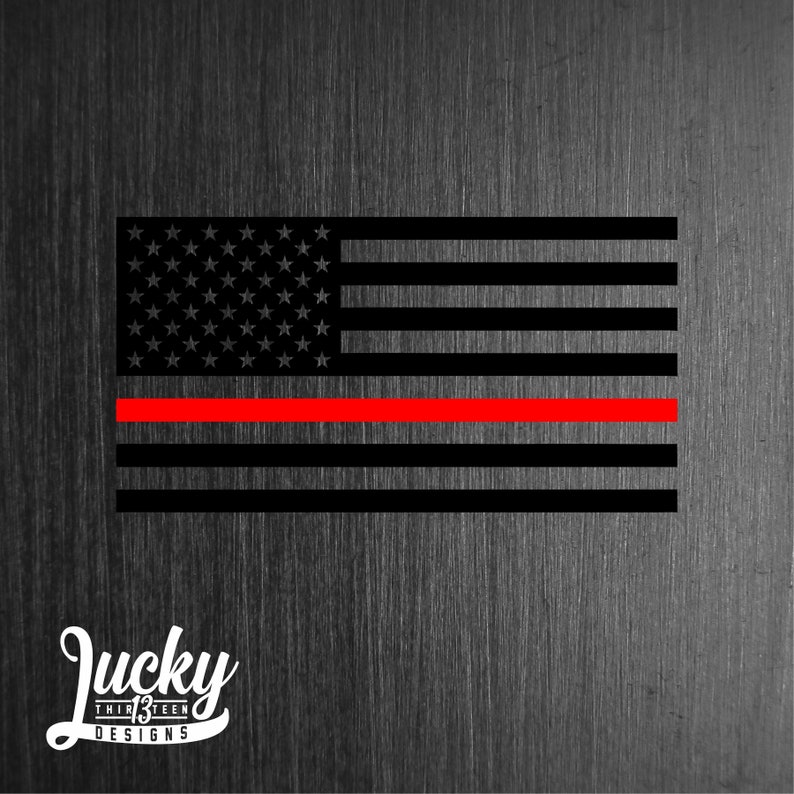Thin Red Line / Firefighter Decal | Etsy