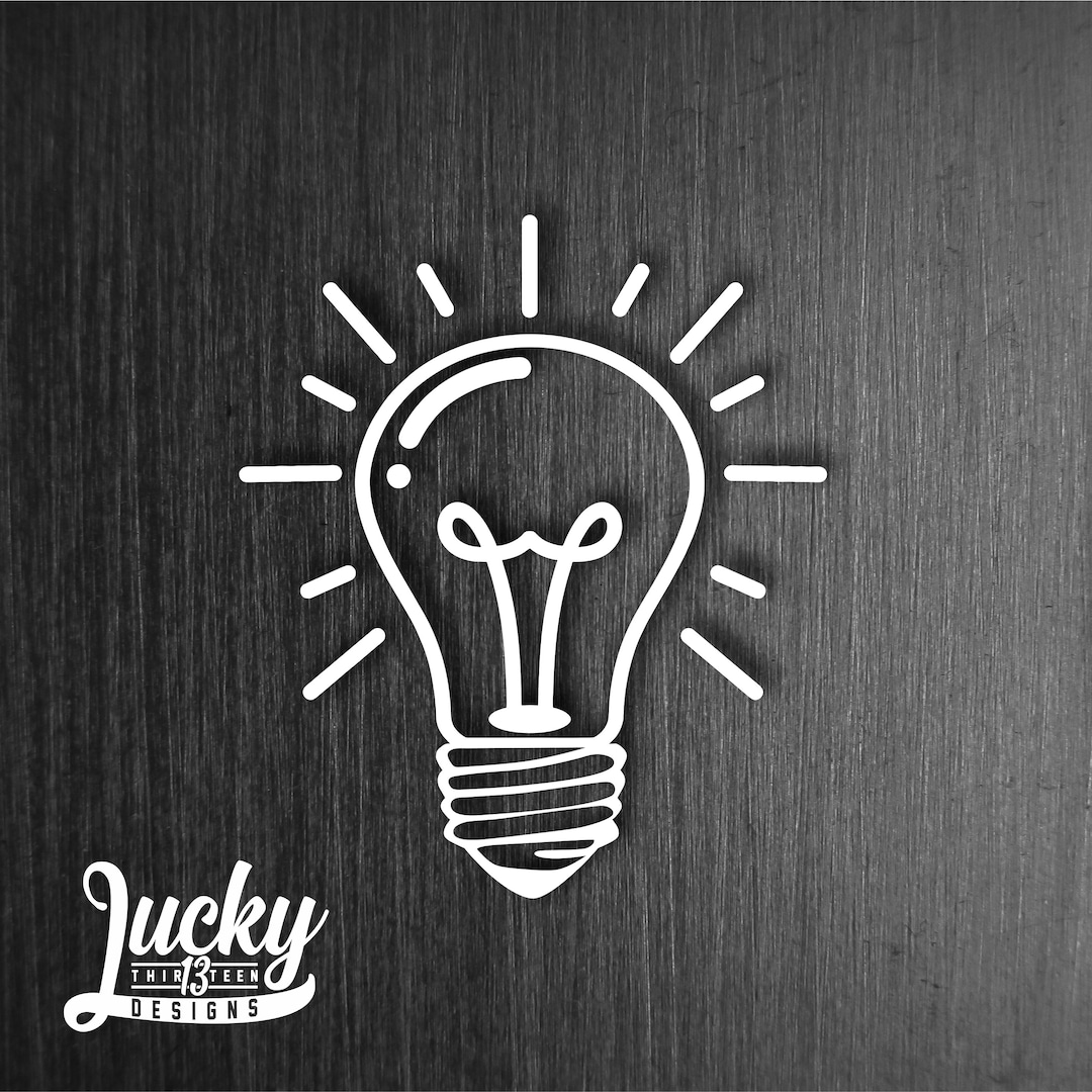 Light Bulb Vinyl Decal - Etsy