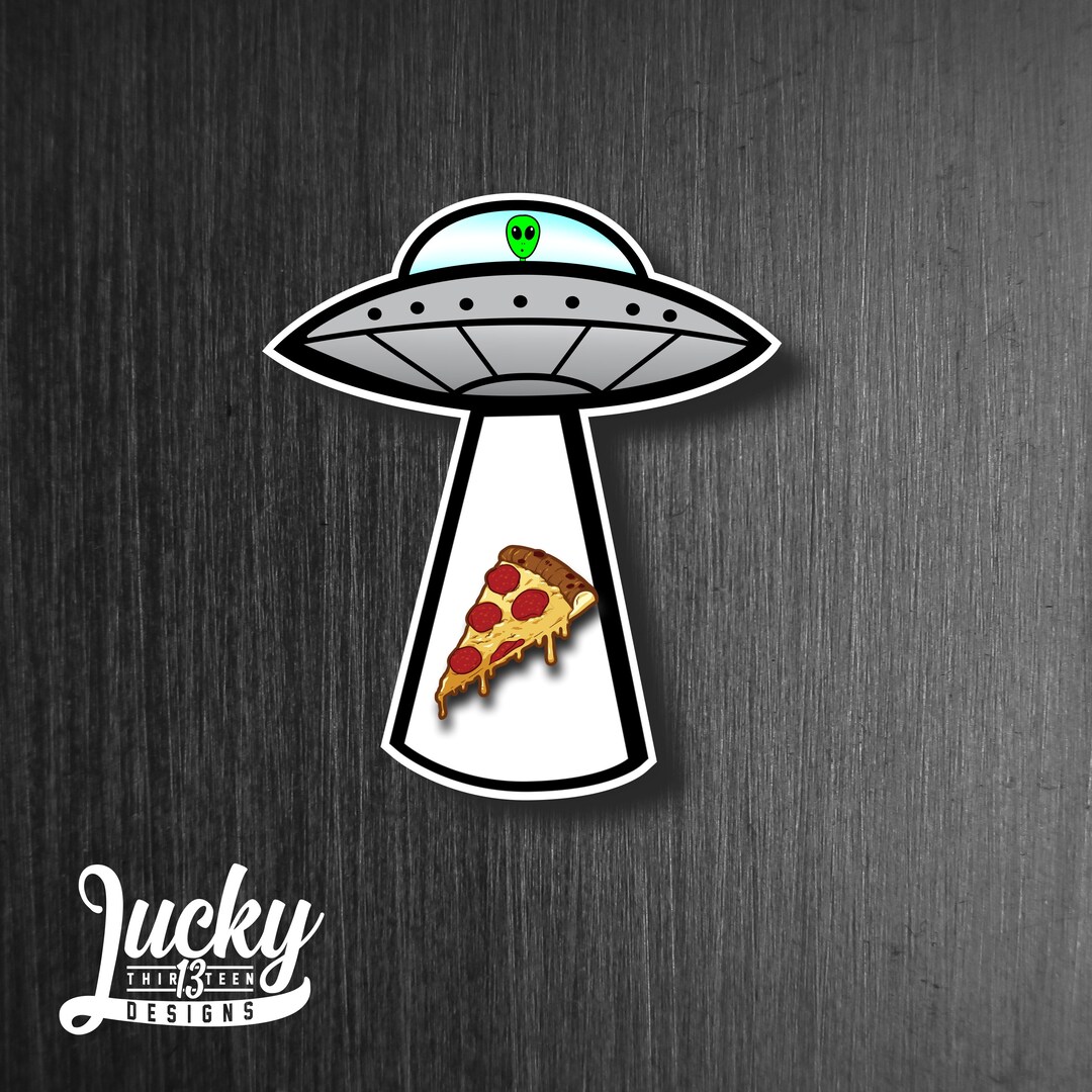 Alien Pizza Abduction Sticker - Etsy