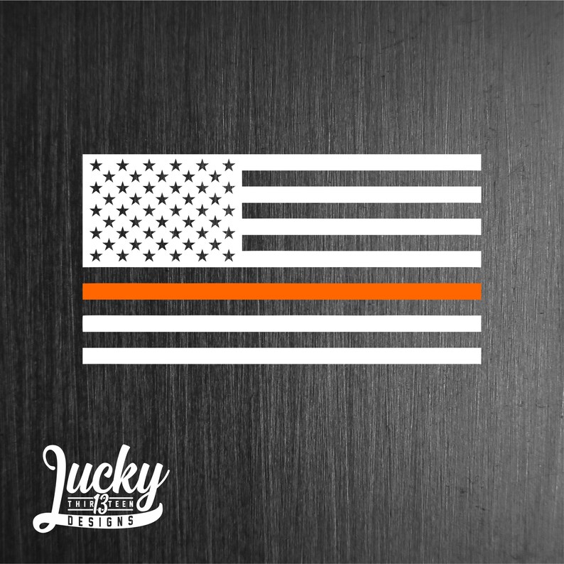Thin Orange Line Vinyl Decal - Etsy
