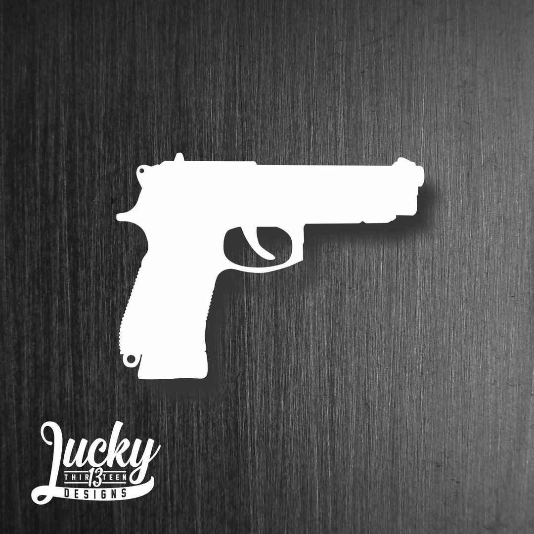 Handgun Vinyl Decal - Etsy