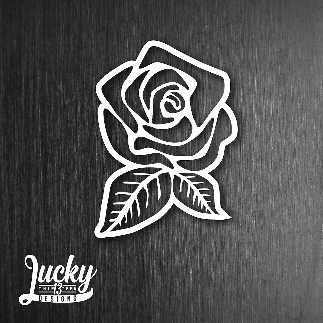 Rose Outline Vinyl Decal - Etsy
