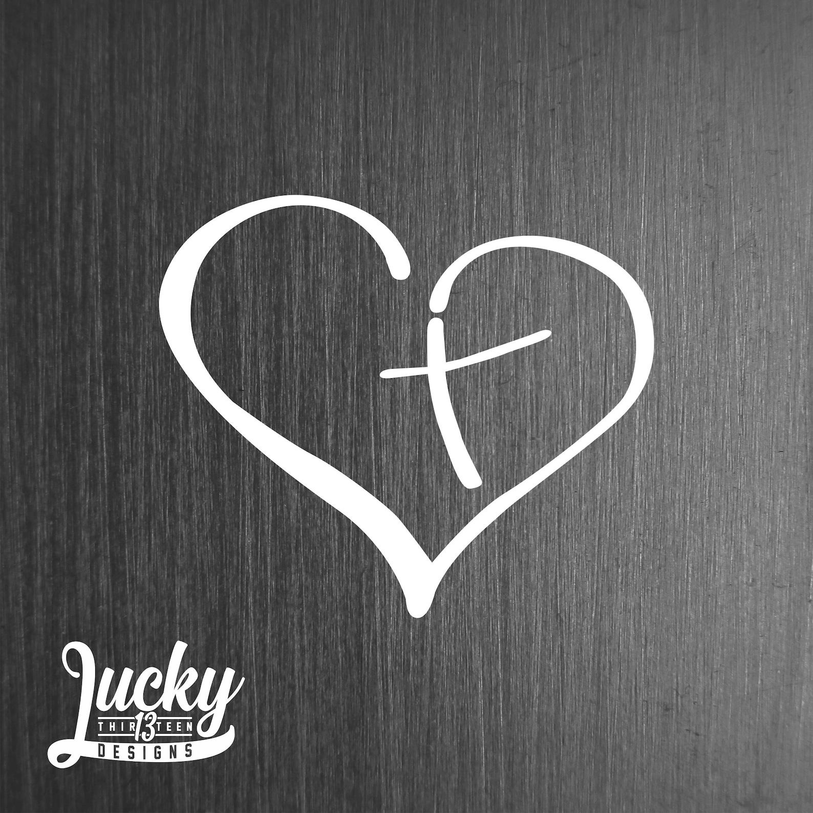 Heart Cross Vinyl Decal - Etsy