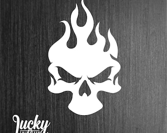 Flaming Skull Decals - Etsy