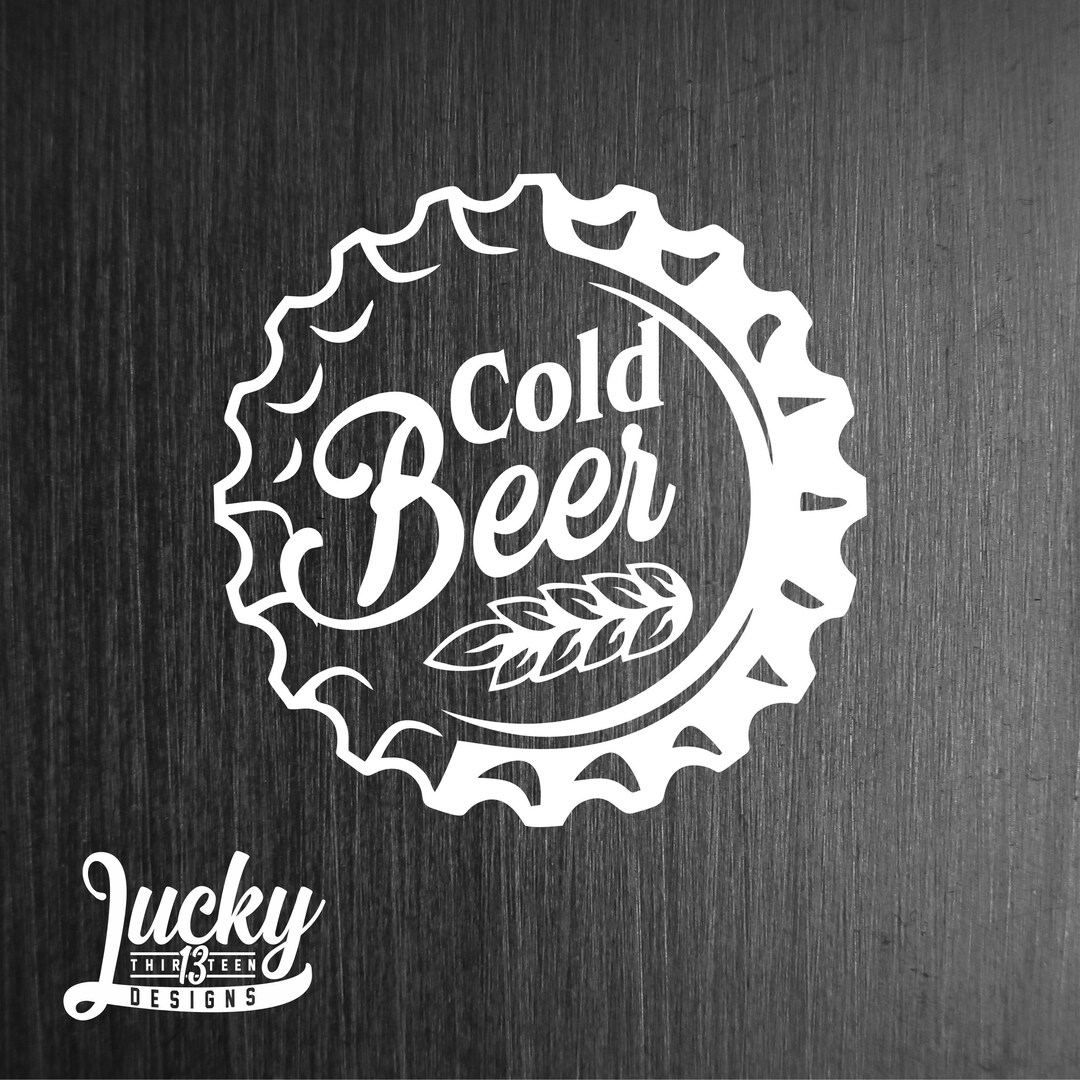 Cold Beer Vinyl Decal - Etsy