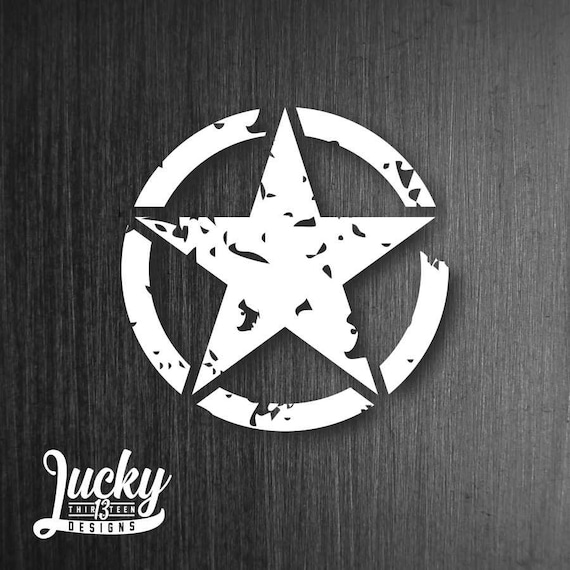 Army Distressed Star Vinyl Decal - Etsy
