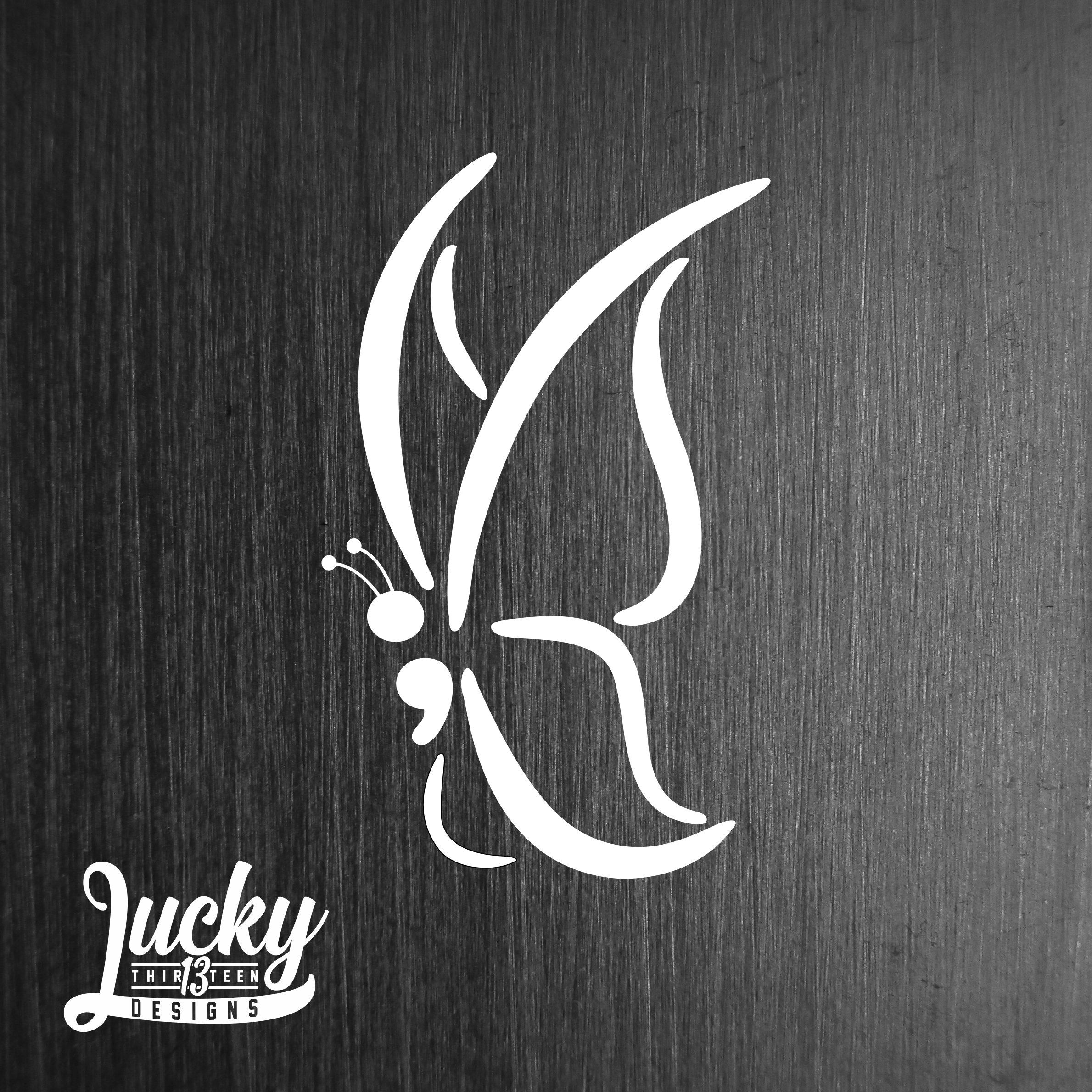 Semi Colon Butterfly Vinyl Decal - Etsy